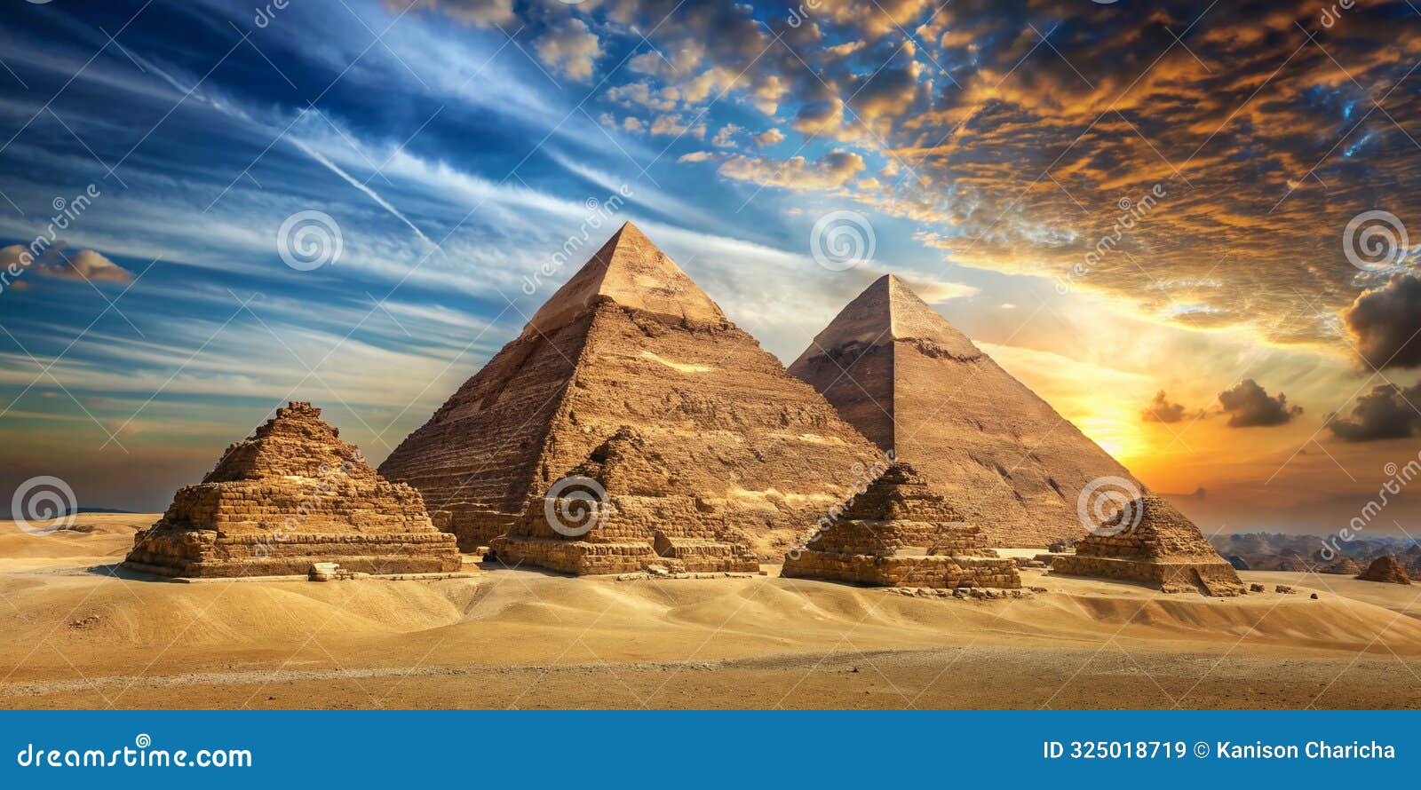Pyramids Pierce the Heavens Echoing Ancient Pharaohs Glory AI-Generated ...