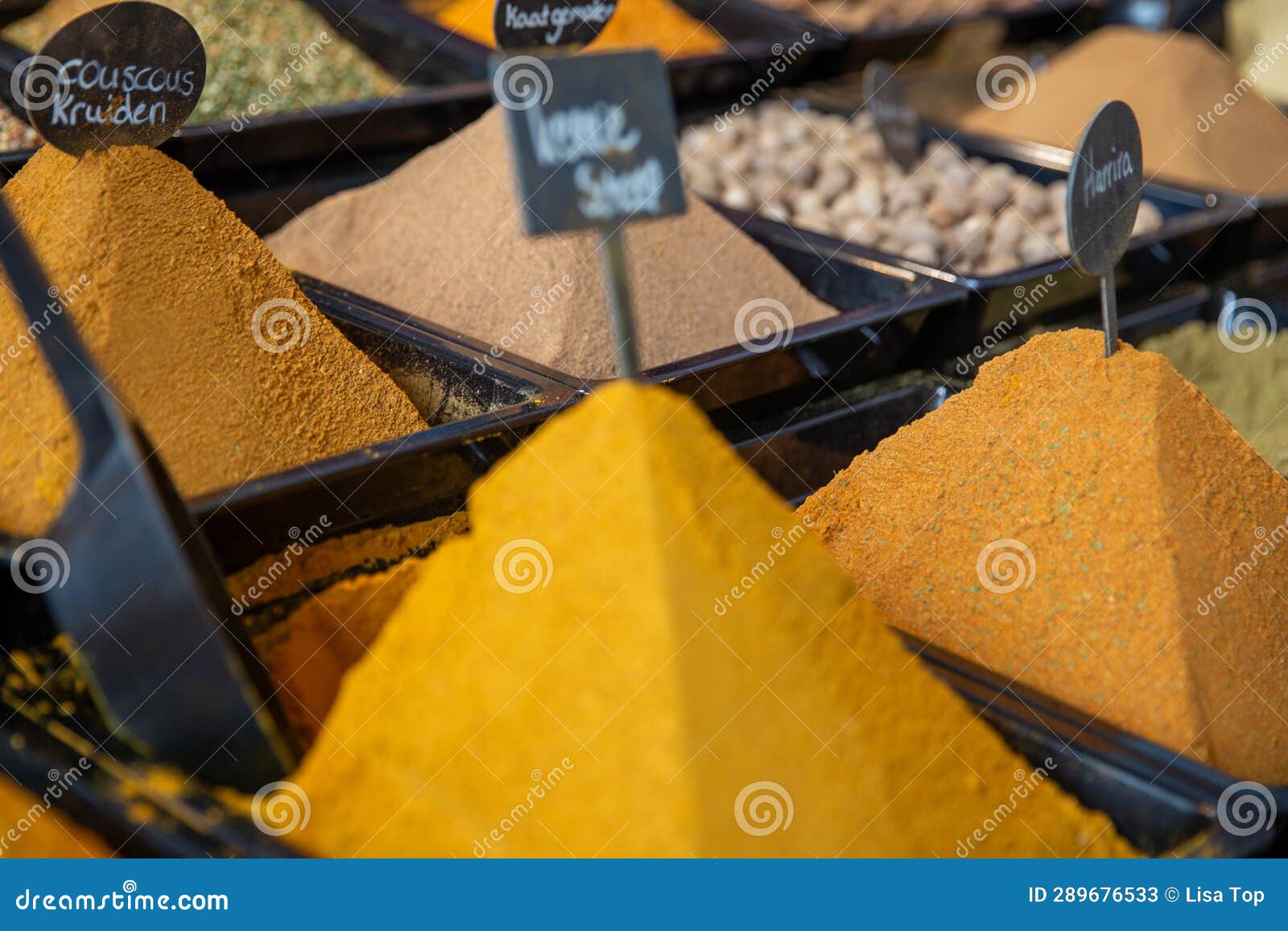 Pyramids of Seasonings stock image. Image of culinary - 289676533