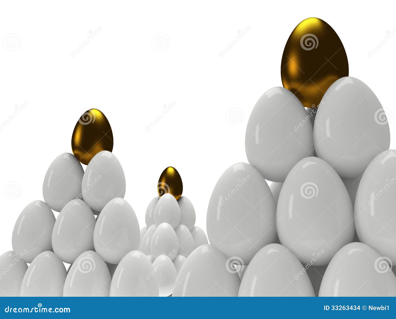 Pyramids of Shiny Golden and White Eggs Stock Illustration ...