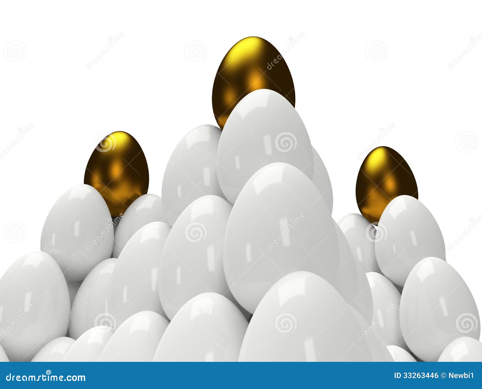 Pyramids of Shiny Golden and White Eggs Stock Illustration ...