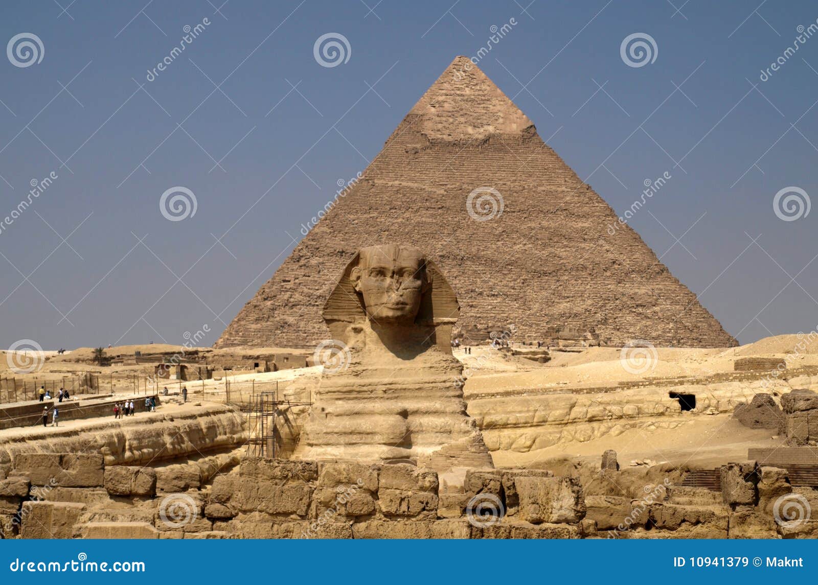 Pyramids and sphinx stock image. Image of history, ruin - 10941379
