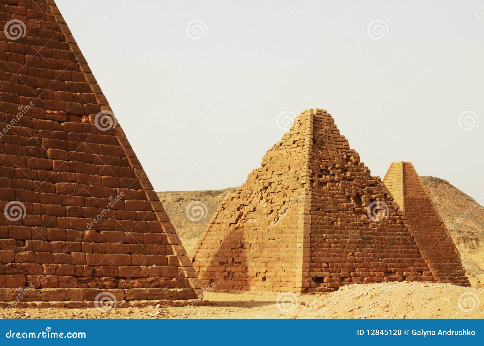 Pyramids in Sudan stock photo. Image of outdoor, meroe - 12845120