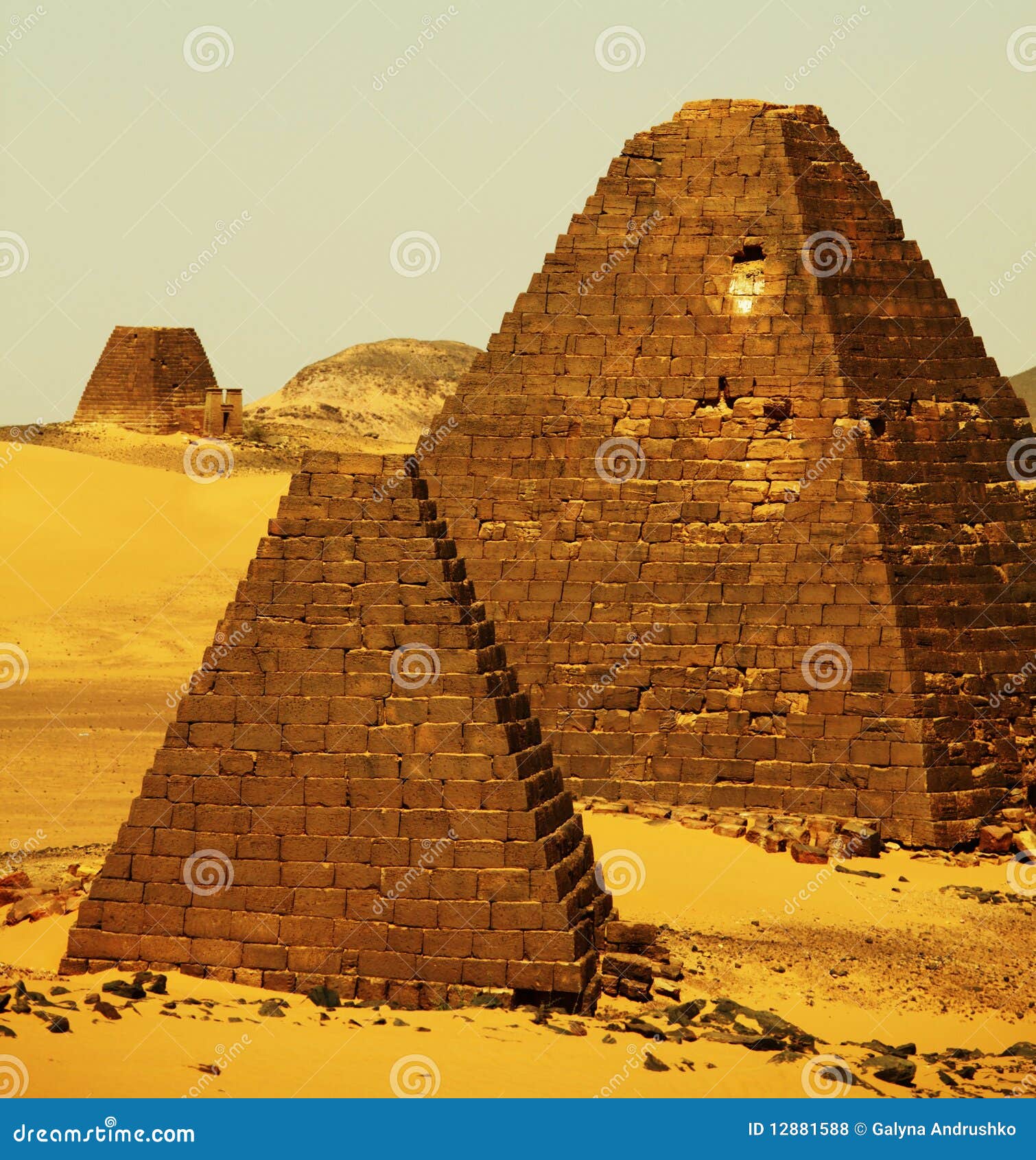Pyramids in Sudan stock photo. Image of legacy, outdoor - 12881588