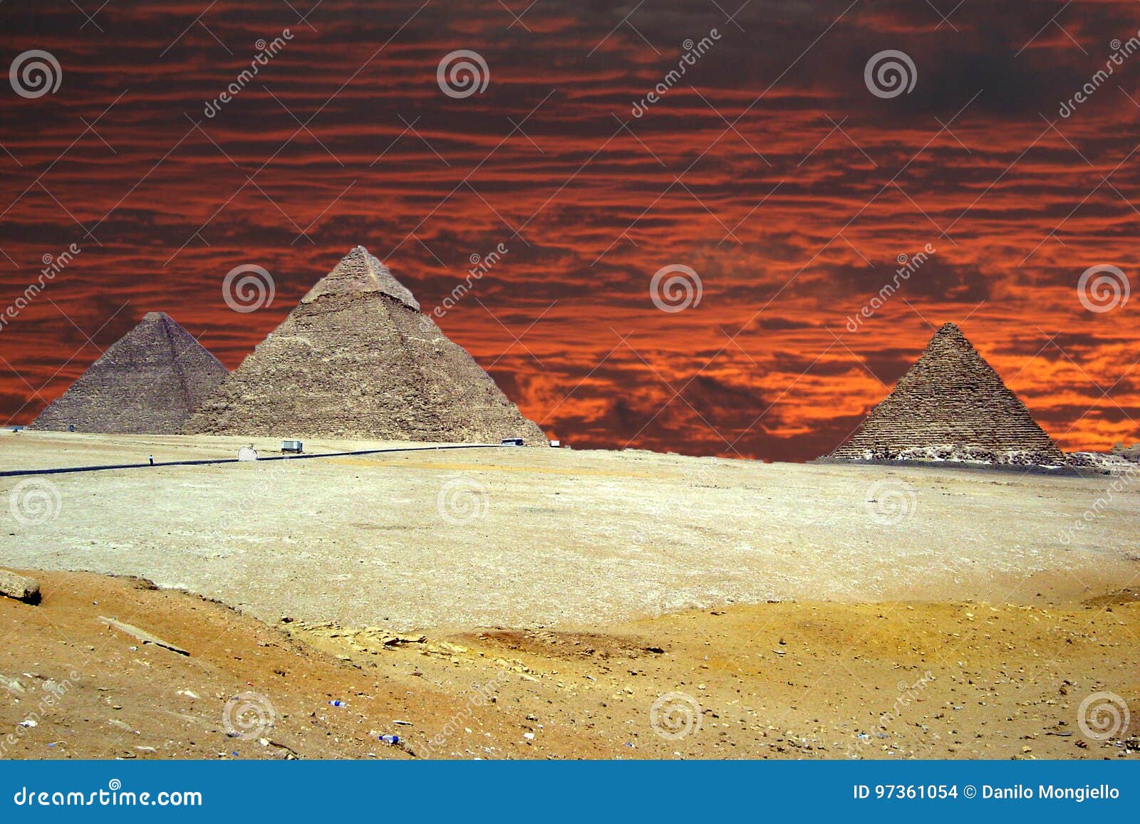 Pyramids sunrise stock photo. Image of pyramid, arabic - 97361054