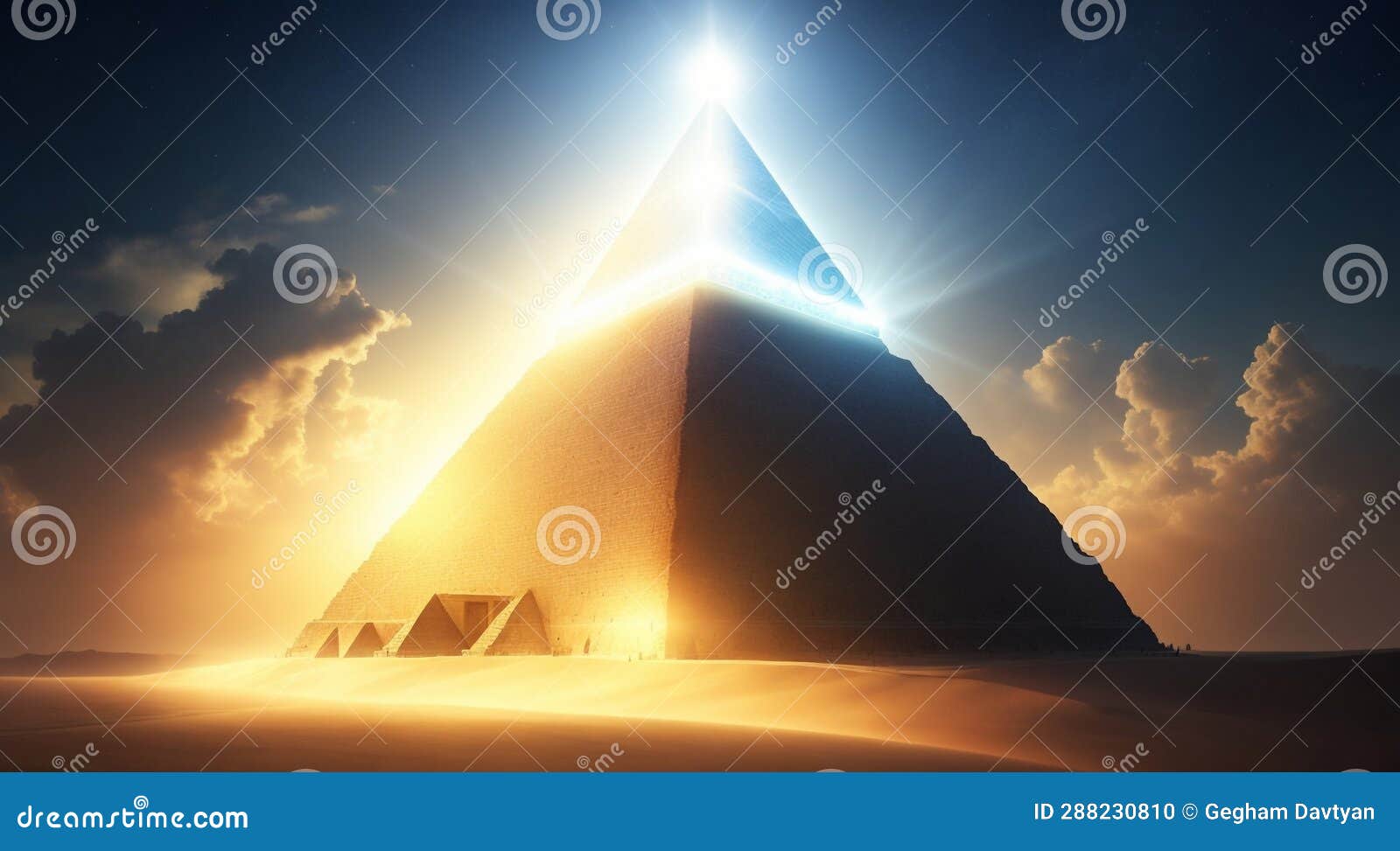 Pyramids in the Sunset, Abstract Pyramid Background Stock Illustration ...
