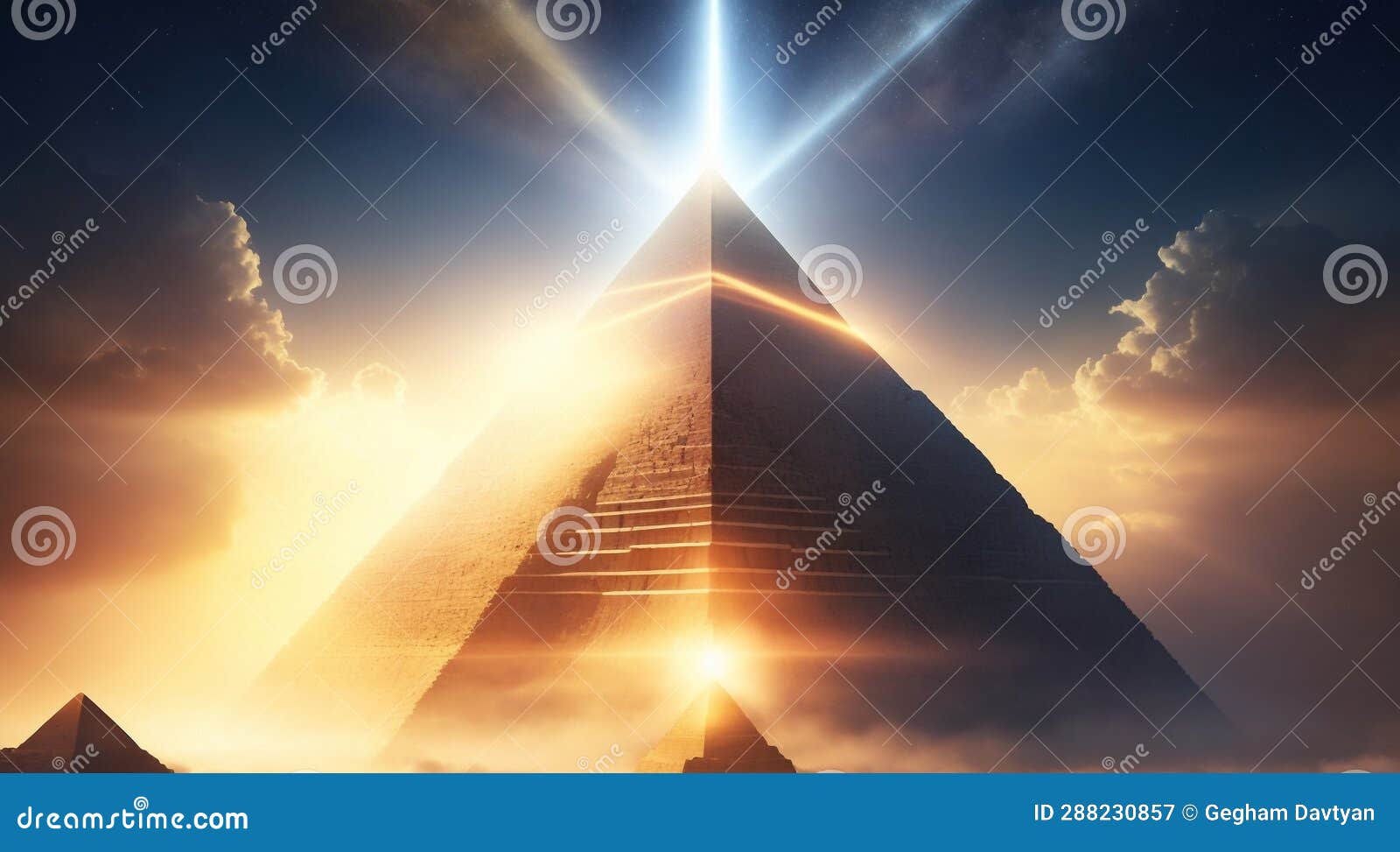 Pyramids in the Sunset, Abstract Pyramid Background Stock Illustration ...