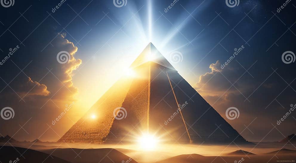 Pyramids in the Sunset, Abstract Pyramid Background Stock Illustration ...