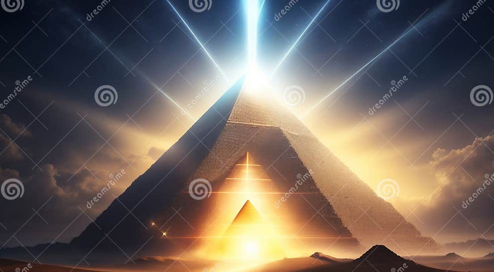 Pyramids in the Sunset, Abstract Pyramid Background Stock Illustration ...