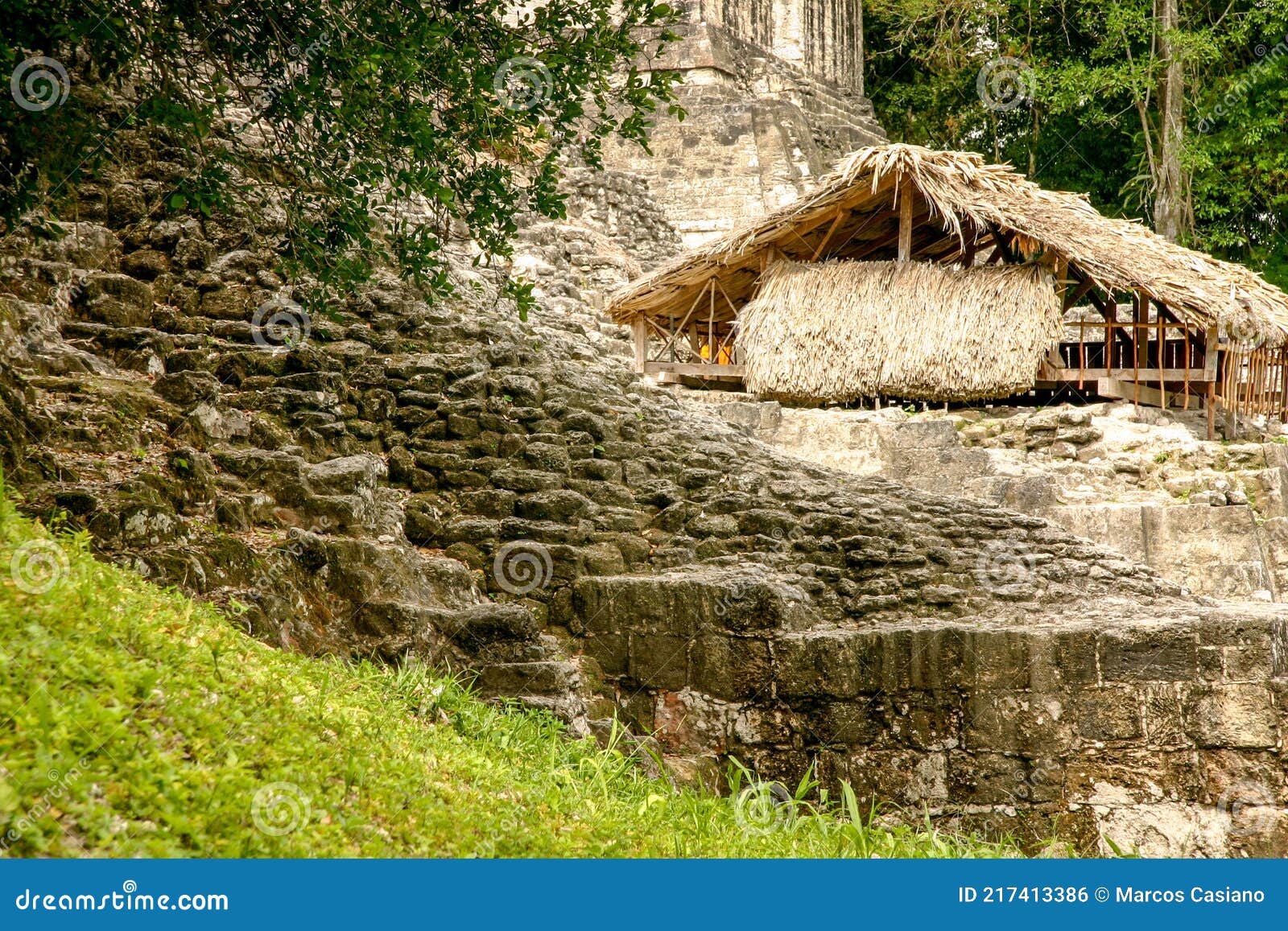 Pyramids Tikal Guatemala stock photo. Image of monumental - 217413386