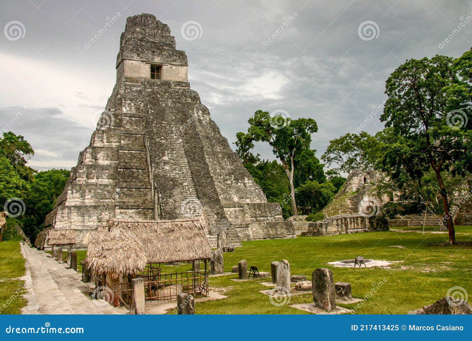 Pyramids Tikal Guatemala stock image. Image of pyramids - 217413425