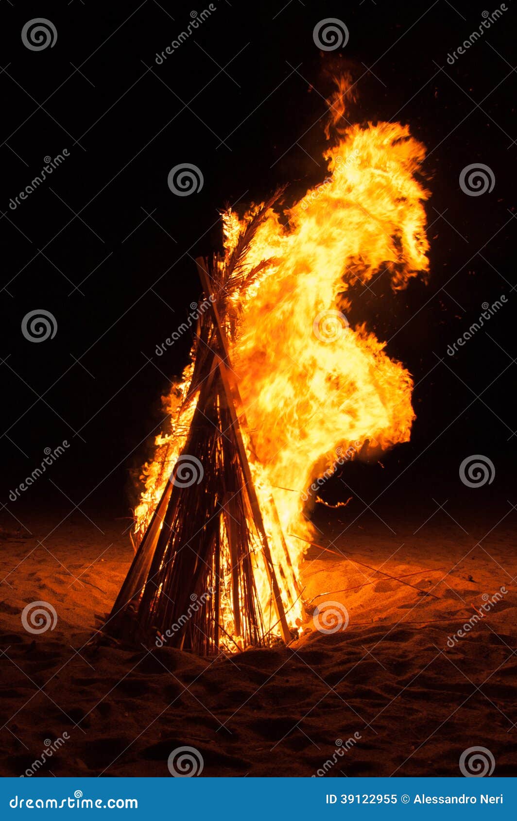 Pyre burning on the beach stock image. Image of fireplace - 39122955