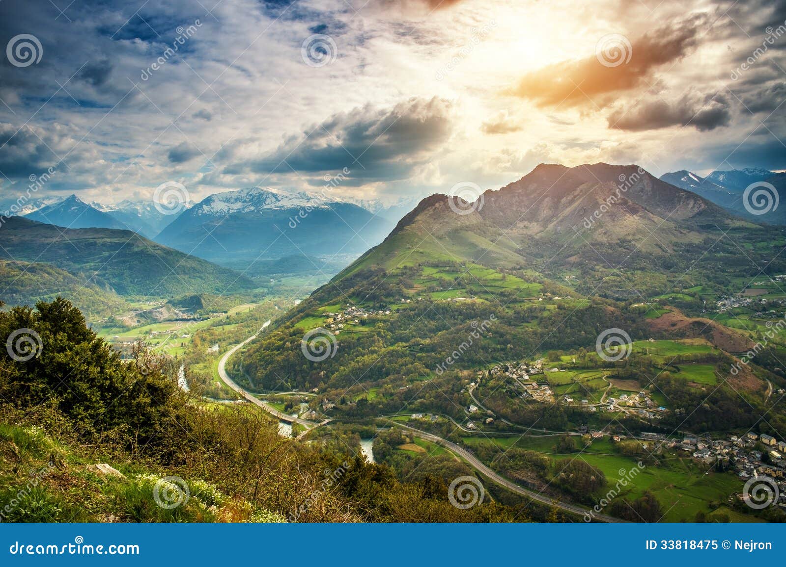 Pyrenees mountains stock image. Image of culture, cloudy - 33818475