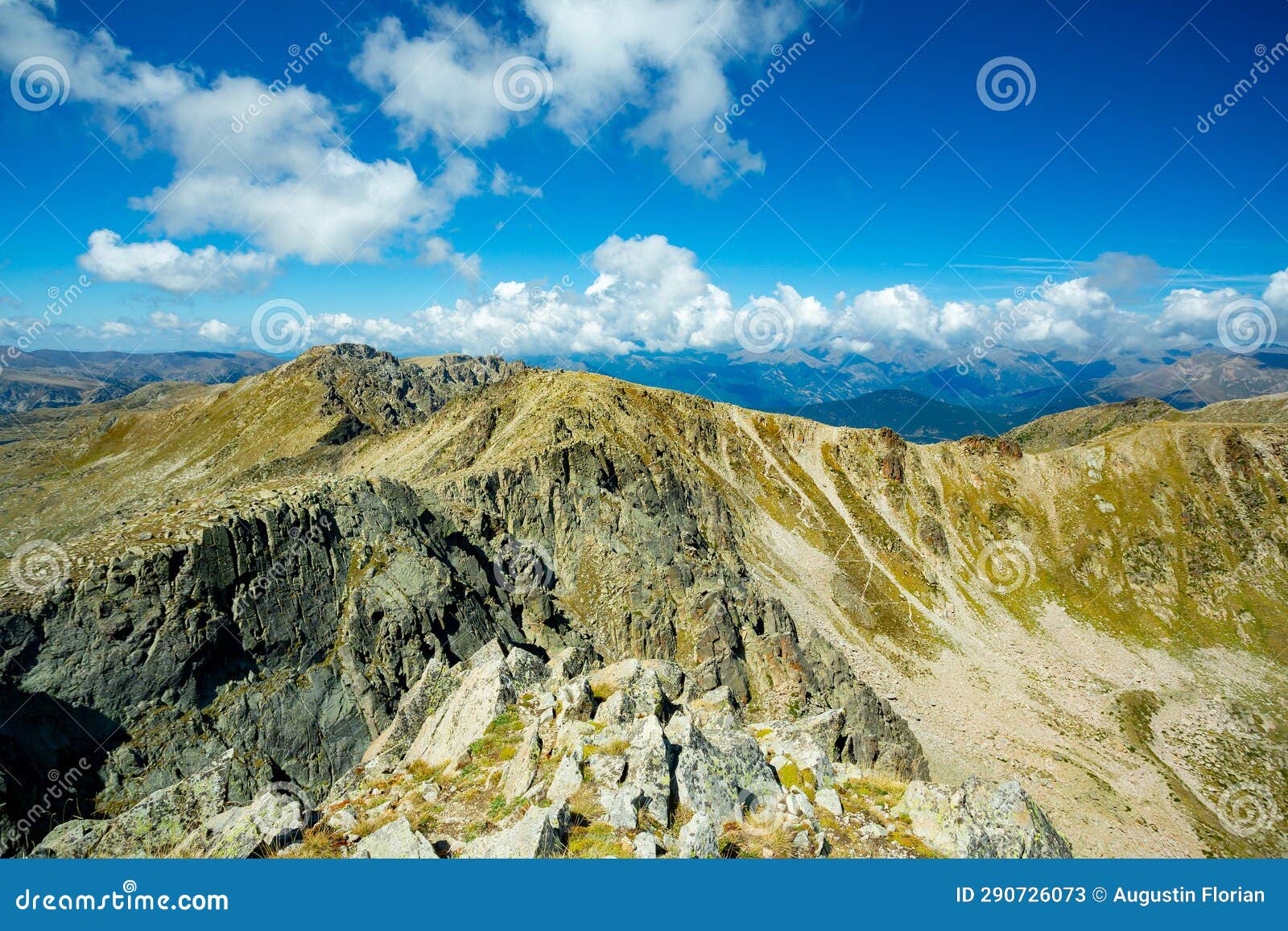 Pyrenees Pessons Peak and Lakes, Andorra Stock Image - Image of fonts ...