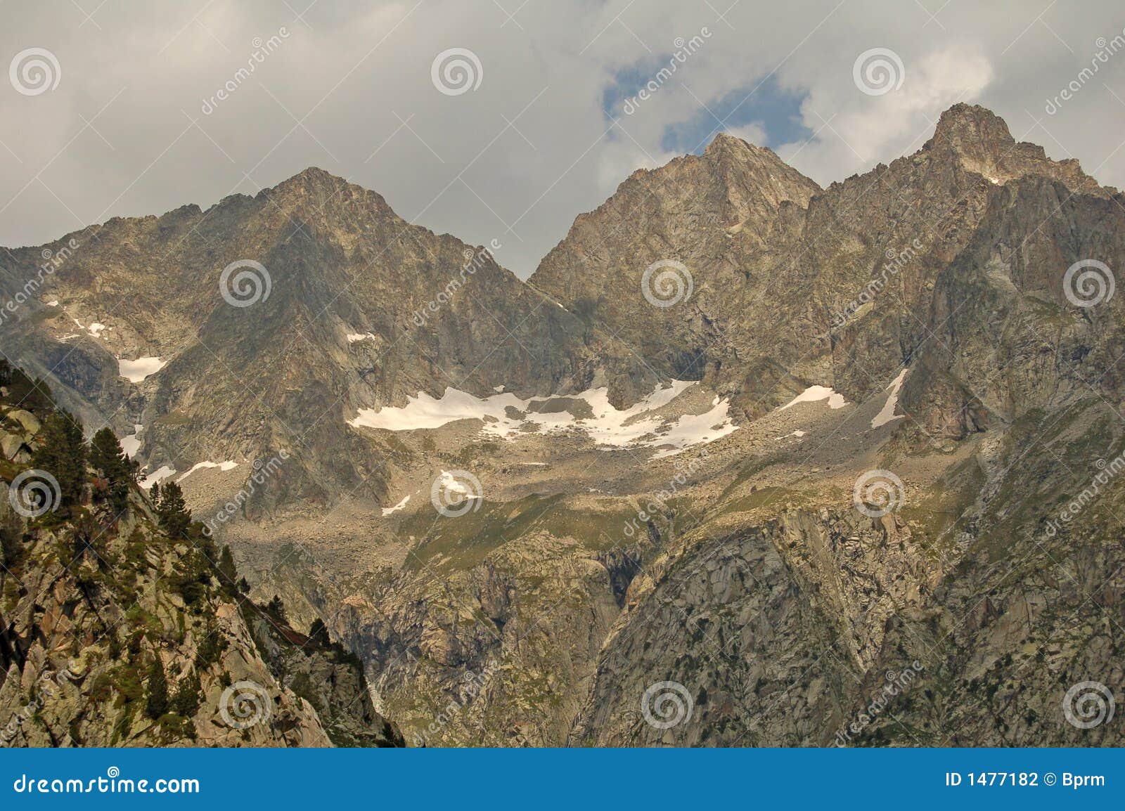 Pyrenees summits stock photo. Image of cloud, summit, rising - 1477182