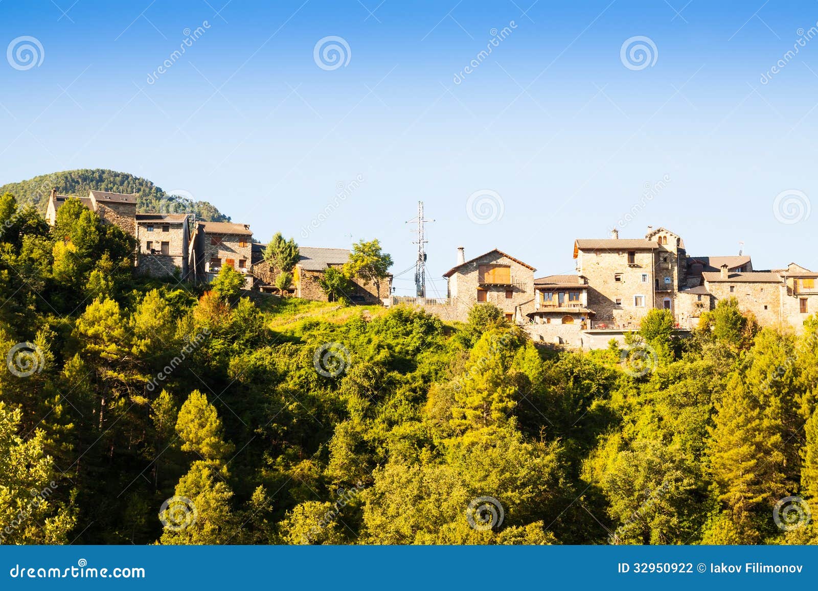 Pyrenees Village. Puyarruego Stock Photo - Image of residence, europe ...