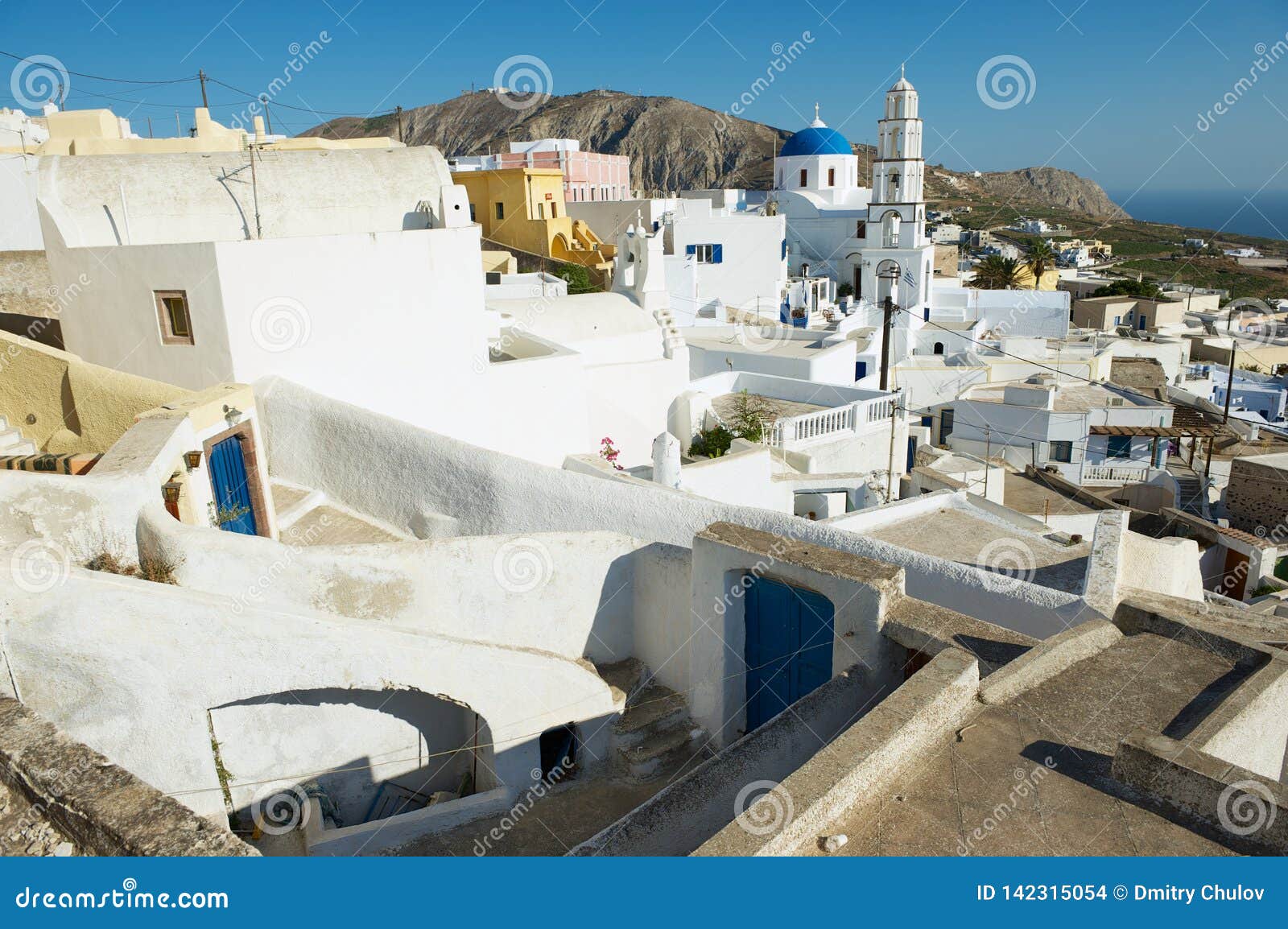 View To the Town of Pyrgos in Pyrgos, Greece. Editorial Stock Image ...