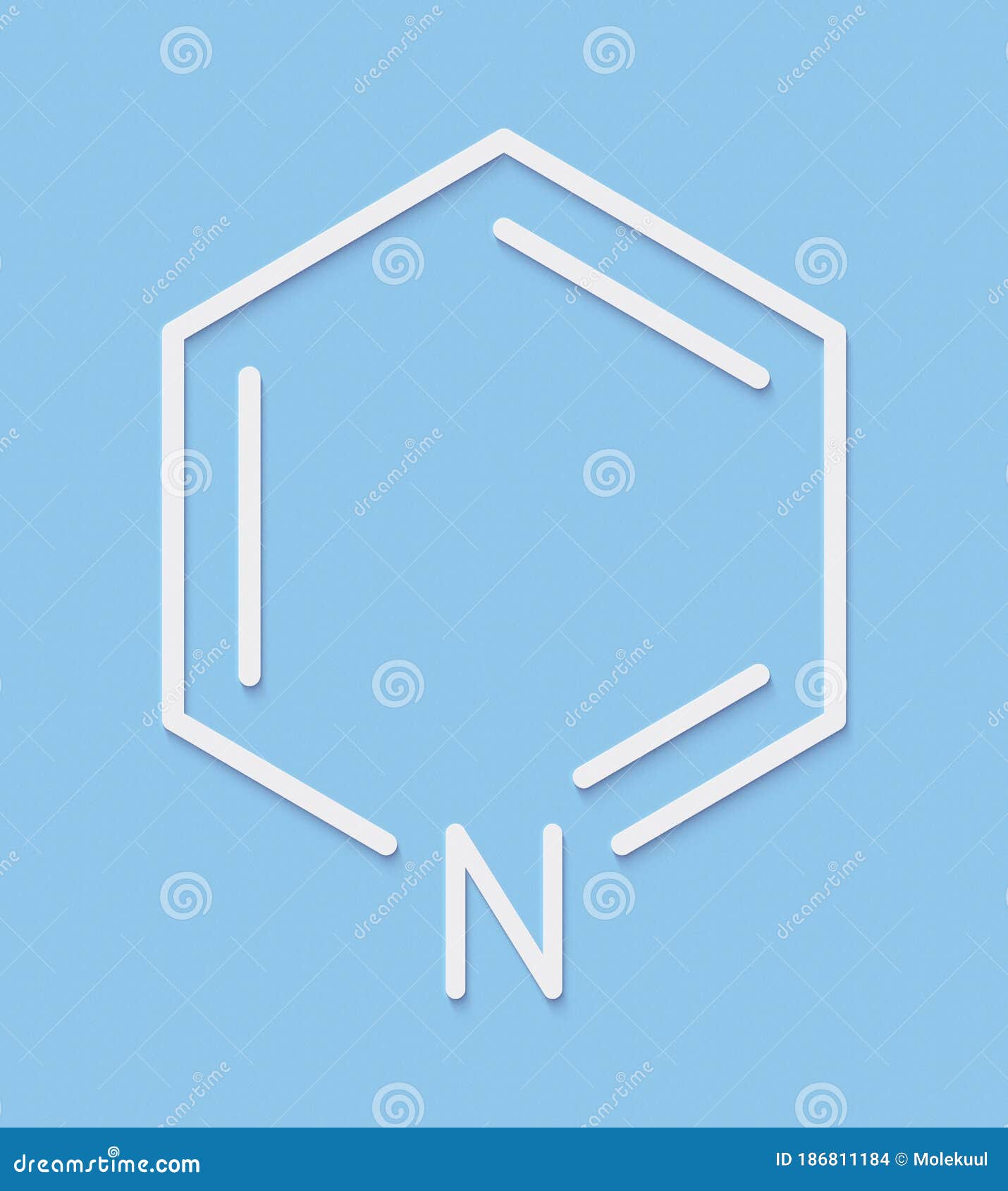 Pyridine Chemical Solvent and Reagent Molecule. Skeletal Formula. Stock ...