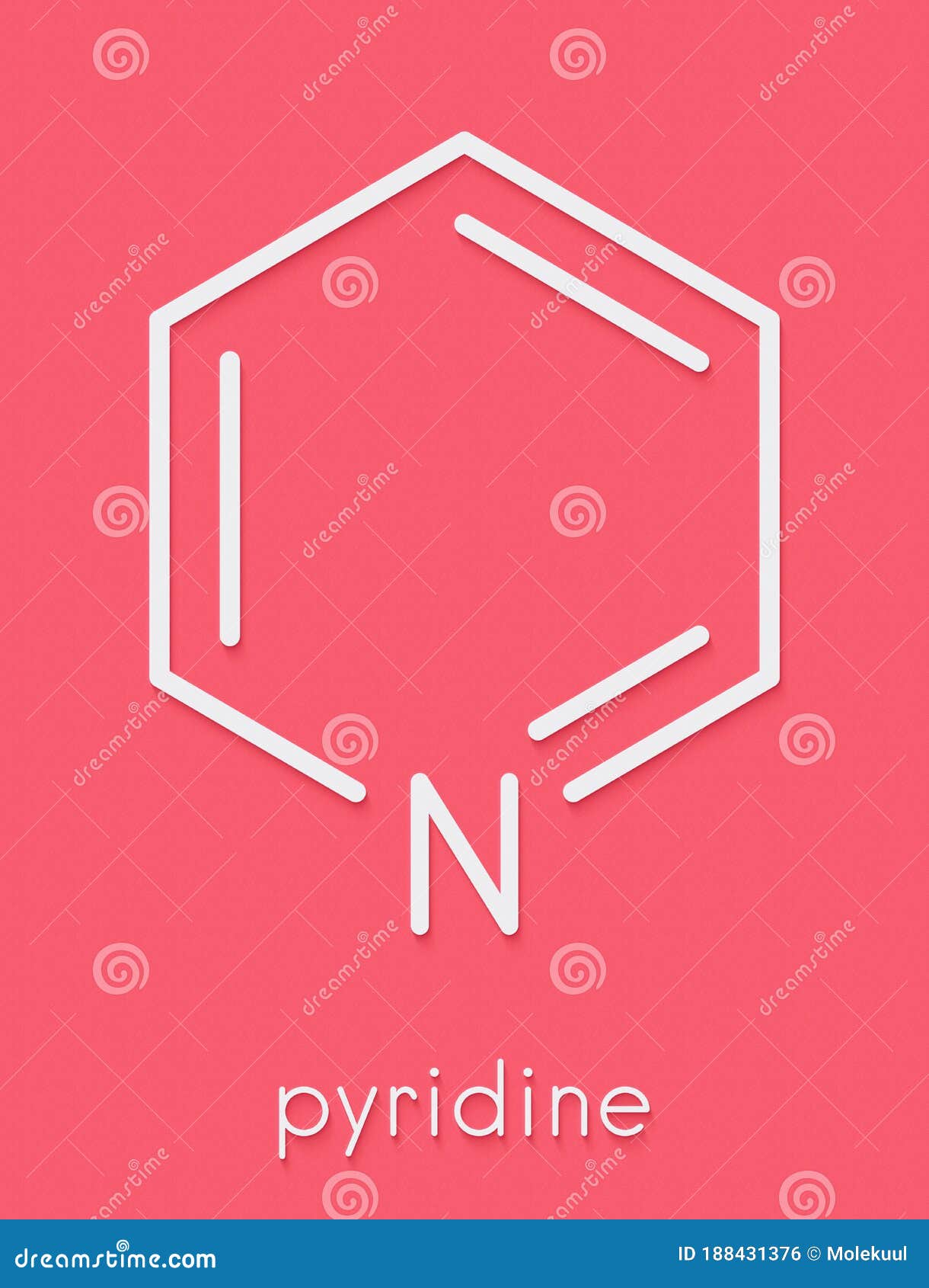 Pyridine Chemical Solvent And Reagent Molecule. Skeletal Formula ...