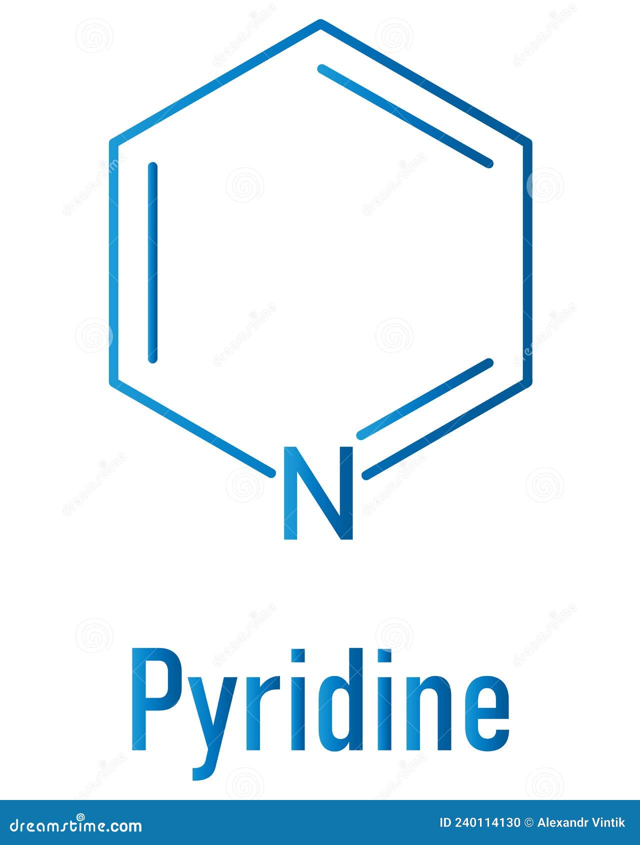 Pyridine Chemical Solvent And Reagent Molecule. Skeletal Formula ...