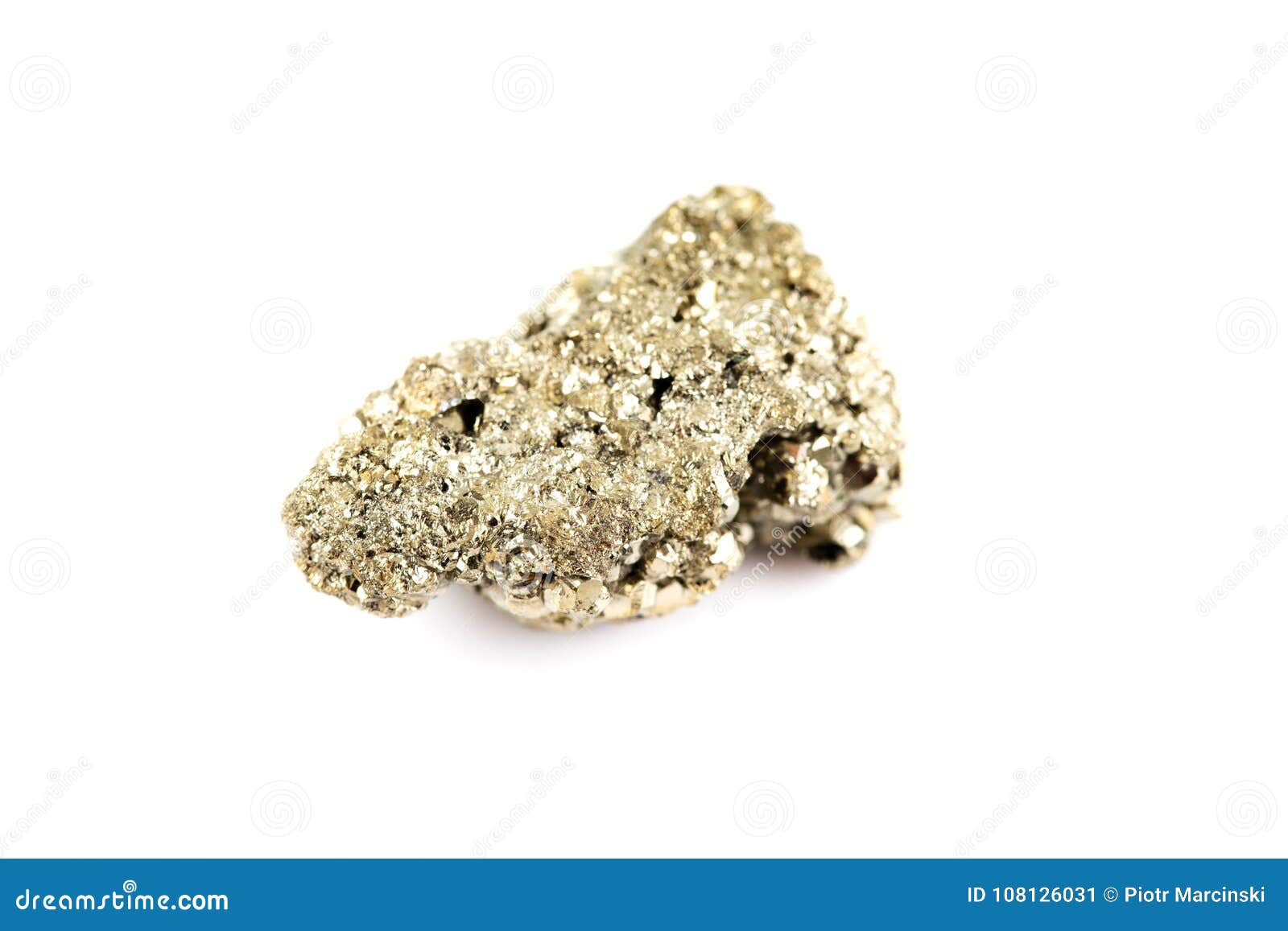 Pyriet Minerale Kristallen Op Witte Achtergrond Stock Afbeelding ...