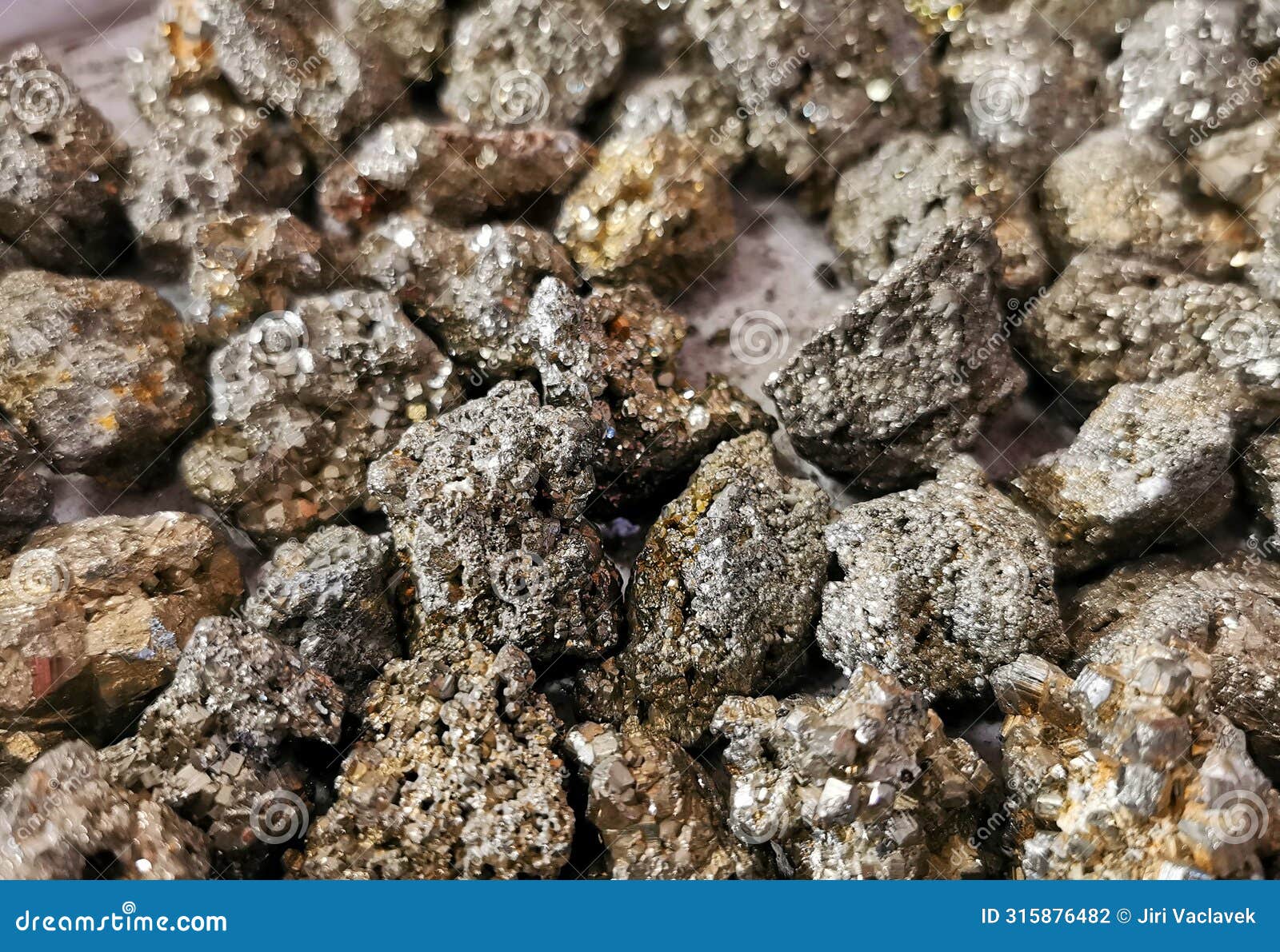 Pyrite crystal texture stock photo. Image of specimen - 315876482