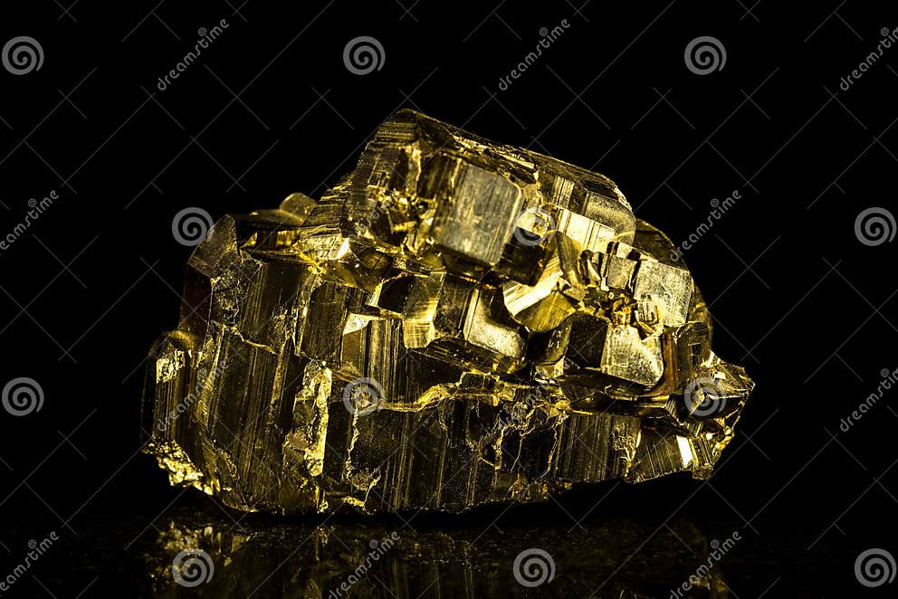Pyrite Mineral Stone in Front of Black Stock Image - Image of colorful ...
