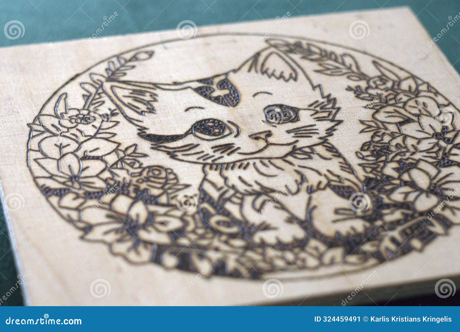 Pyrography of a Cat on Wood Stock Image - Image of burning, writing ...