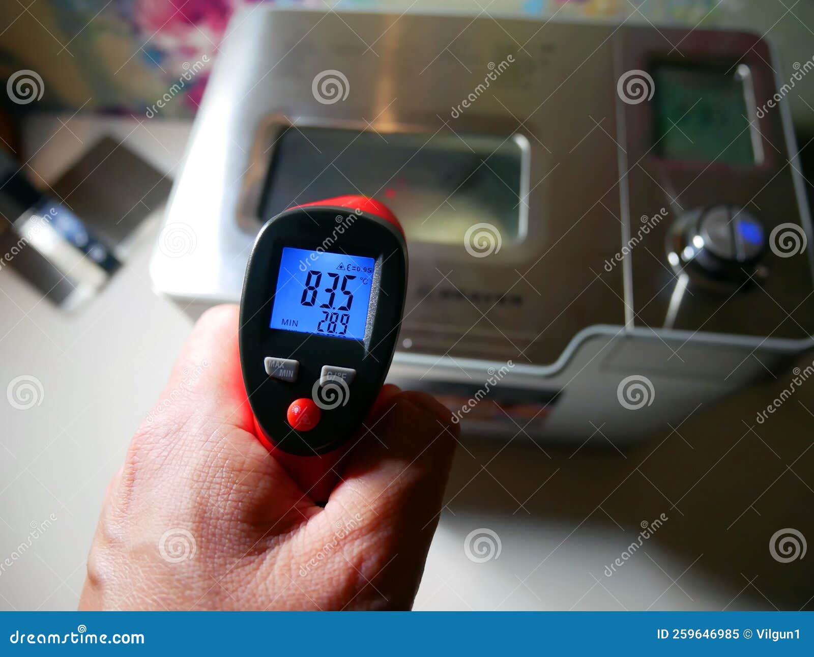 Pyrometer for Measuring Temperature Celsius and Kelvin. Stock Image ...