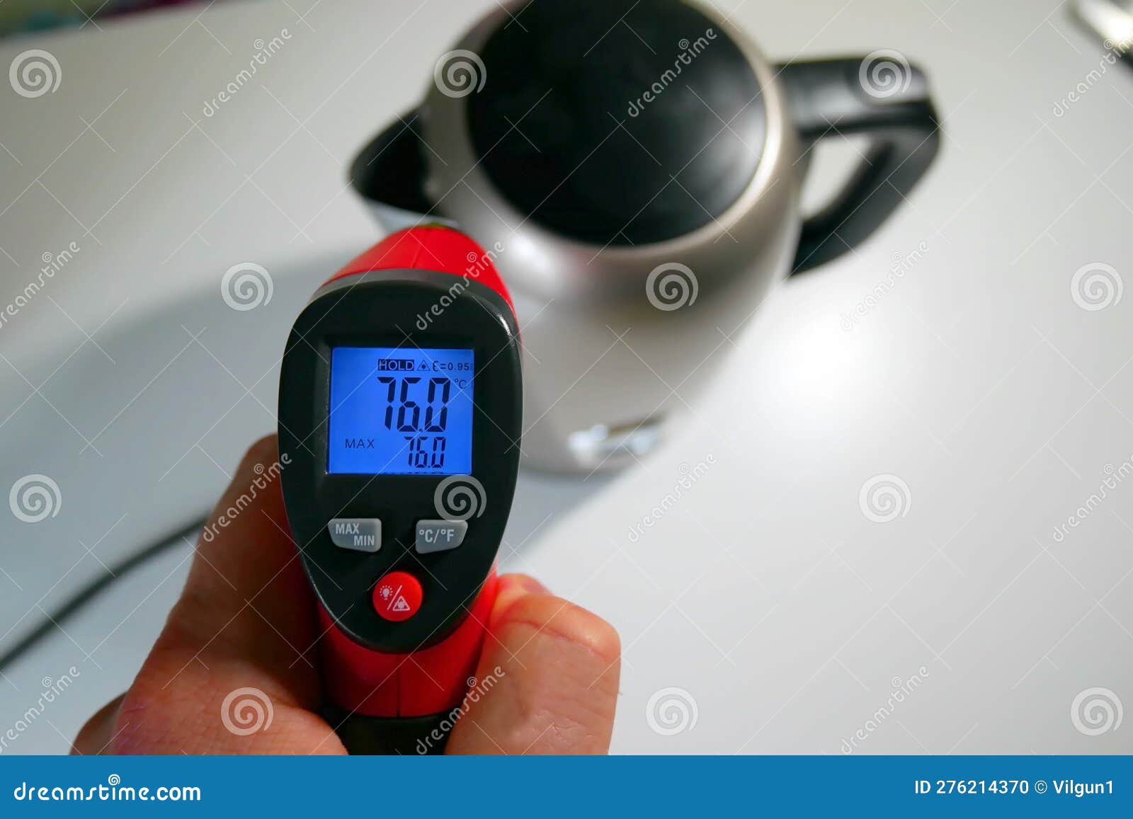 Pyrometer for Measuring Temperature Celsius and Kelvin. Stock Photo ...