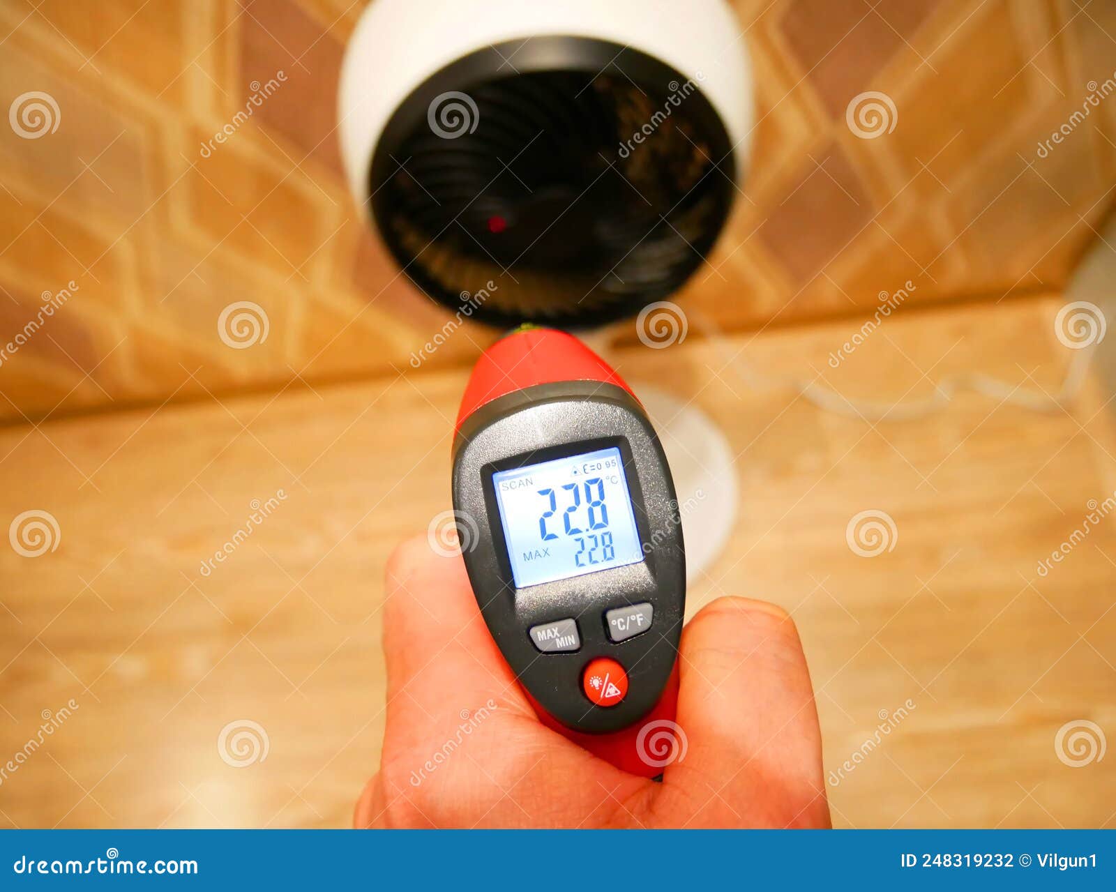 Pyrometer for Measuring Temperature Celsius and Kelvin. Stock Photo ...