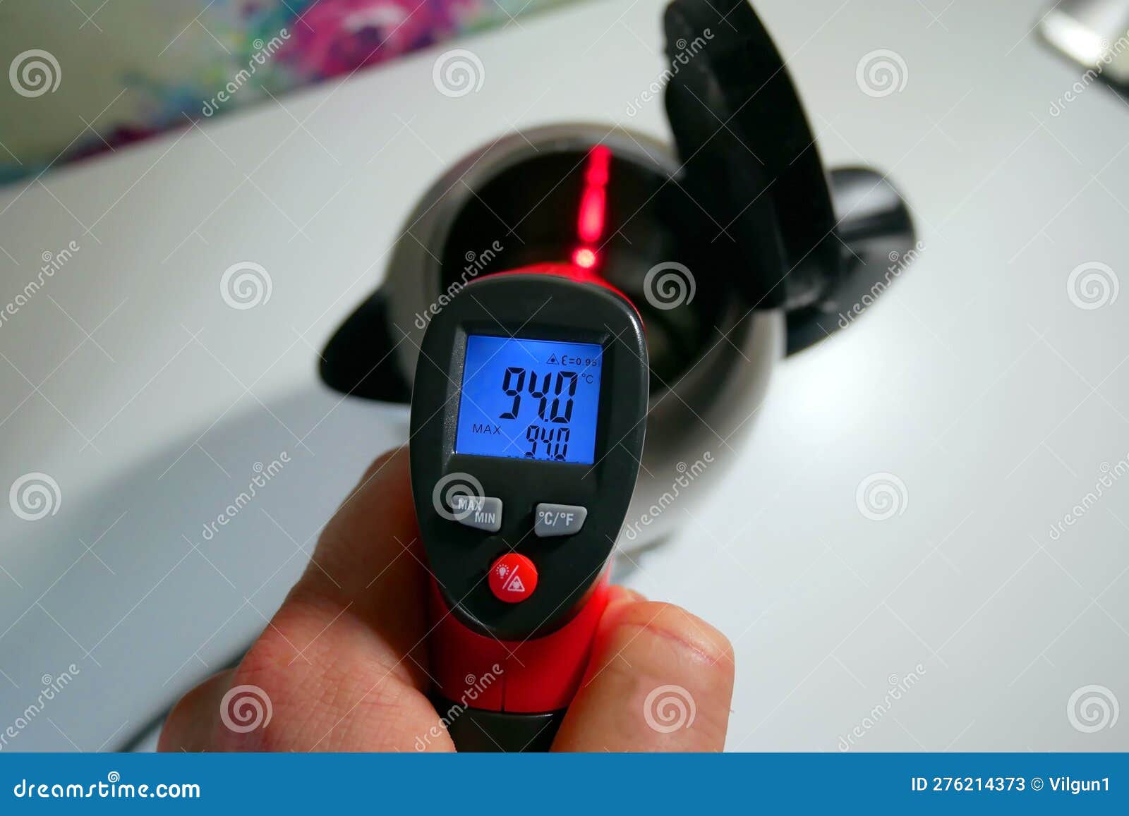 Pyrometer for Measuring Temperature Celsius and Kelvin. Stock Image ...