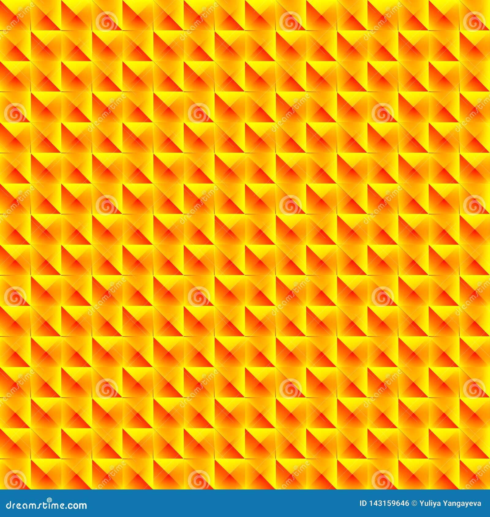 Pyromidal Pattern of Orange Squares and Striped Yellow Triangles Stock ...