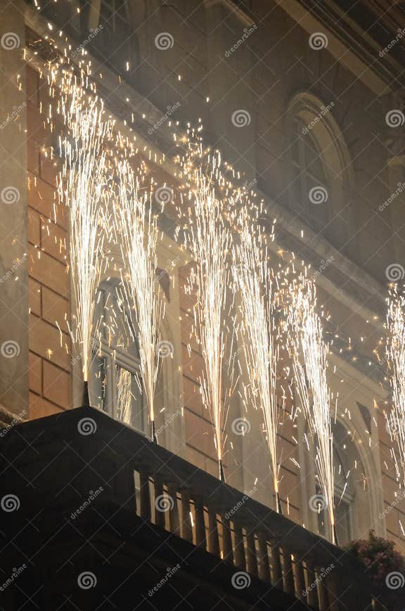Pyrotechnic effects stock image. Image of effect, balcony - 47664445