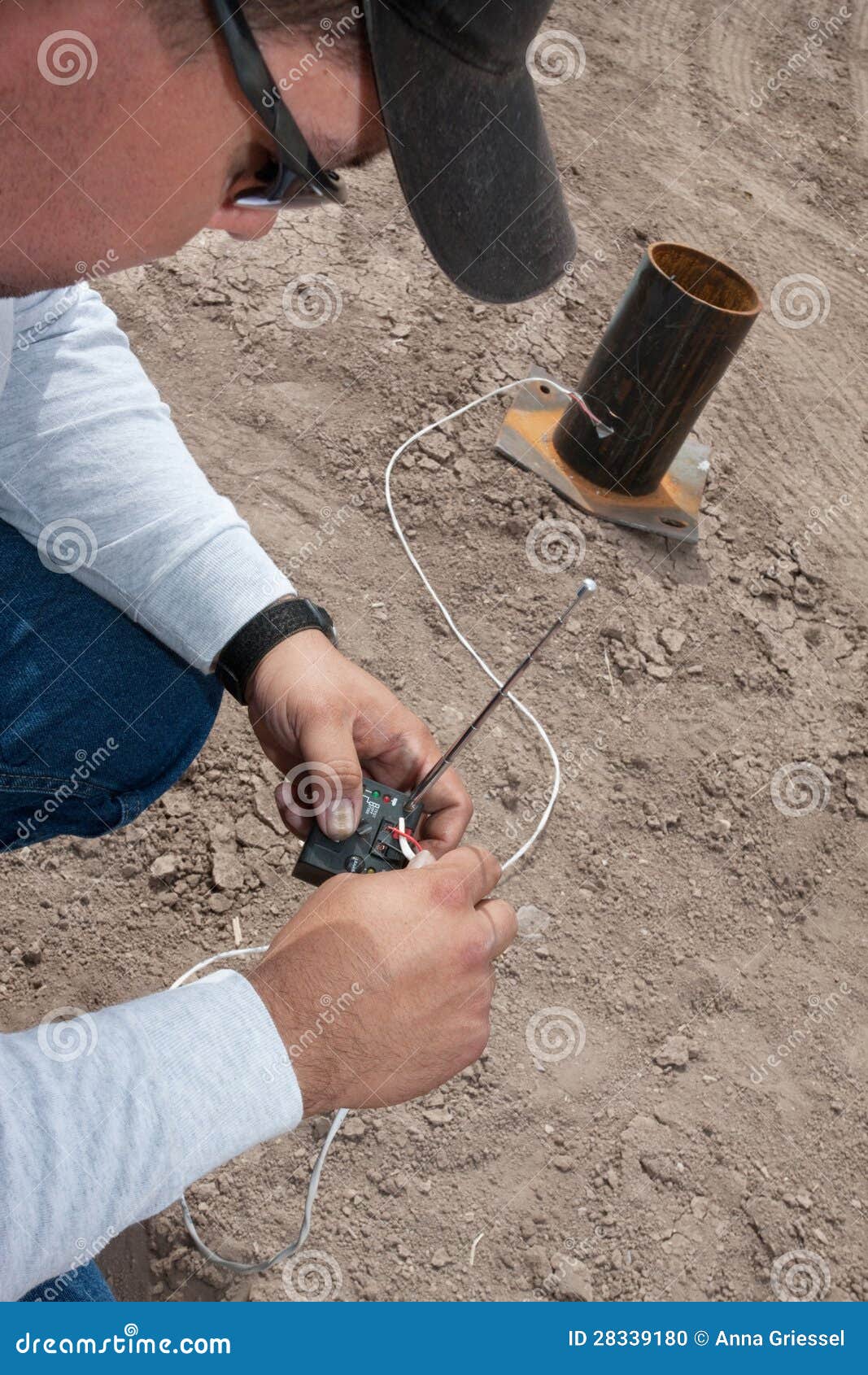 Pyrotechnic Expert Wiring a Remote Control Stock Photo - Image of ...