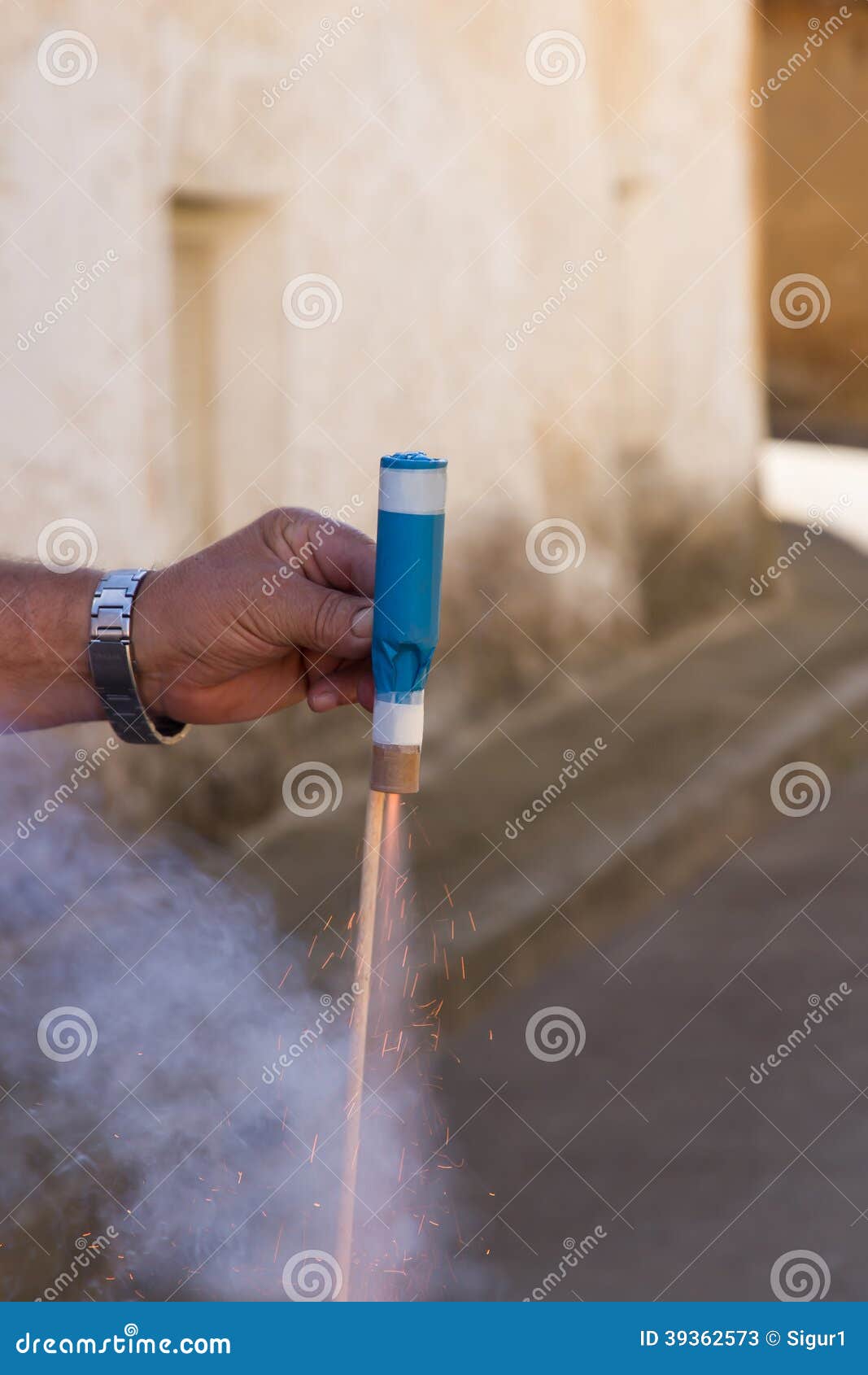 Pyrotechnic Firing a Rocket Stock Image - Image of burner, fire: 39362573