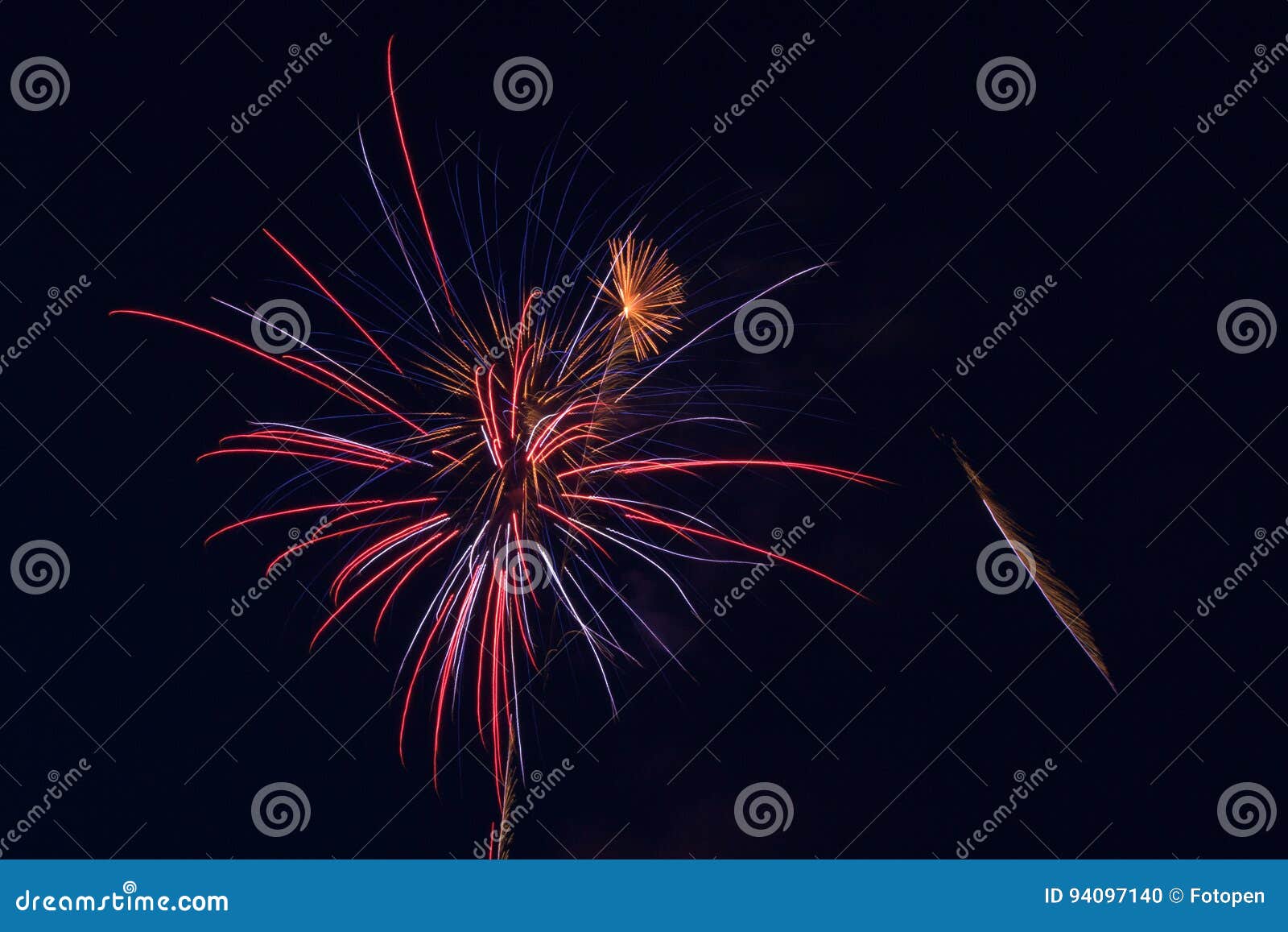 Pyrotechnic Show. Fireworks in the Night Sky Over the City. Stock Photo ...
