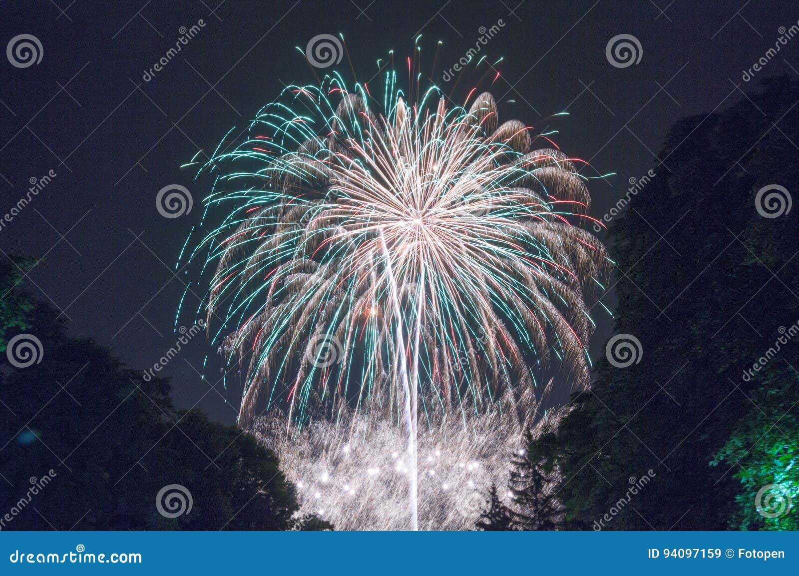 Pyrotechnic Show. Fireworks in the Night Sky Over the City. Stock Image ...