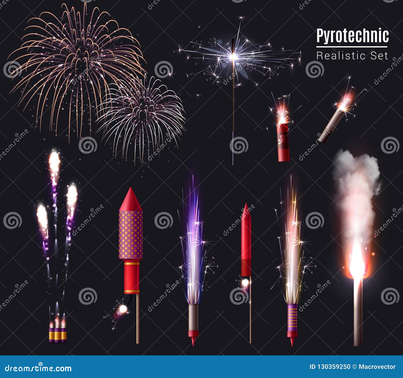 Pyrotechnics Box Realistic Composition Cartoon Vector | CartoonDealer ...