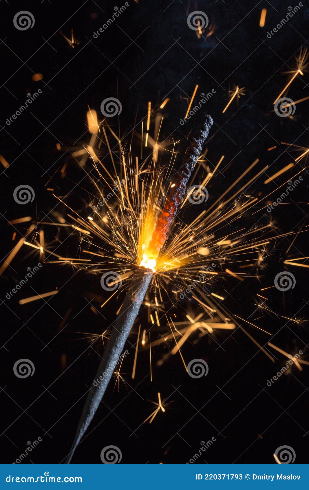 Pyrotechnics on a Black Background Stock Image - Image of vibrant ...