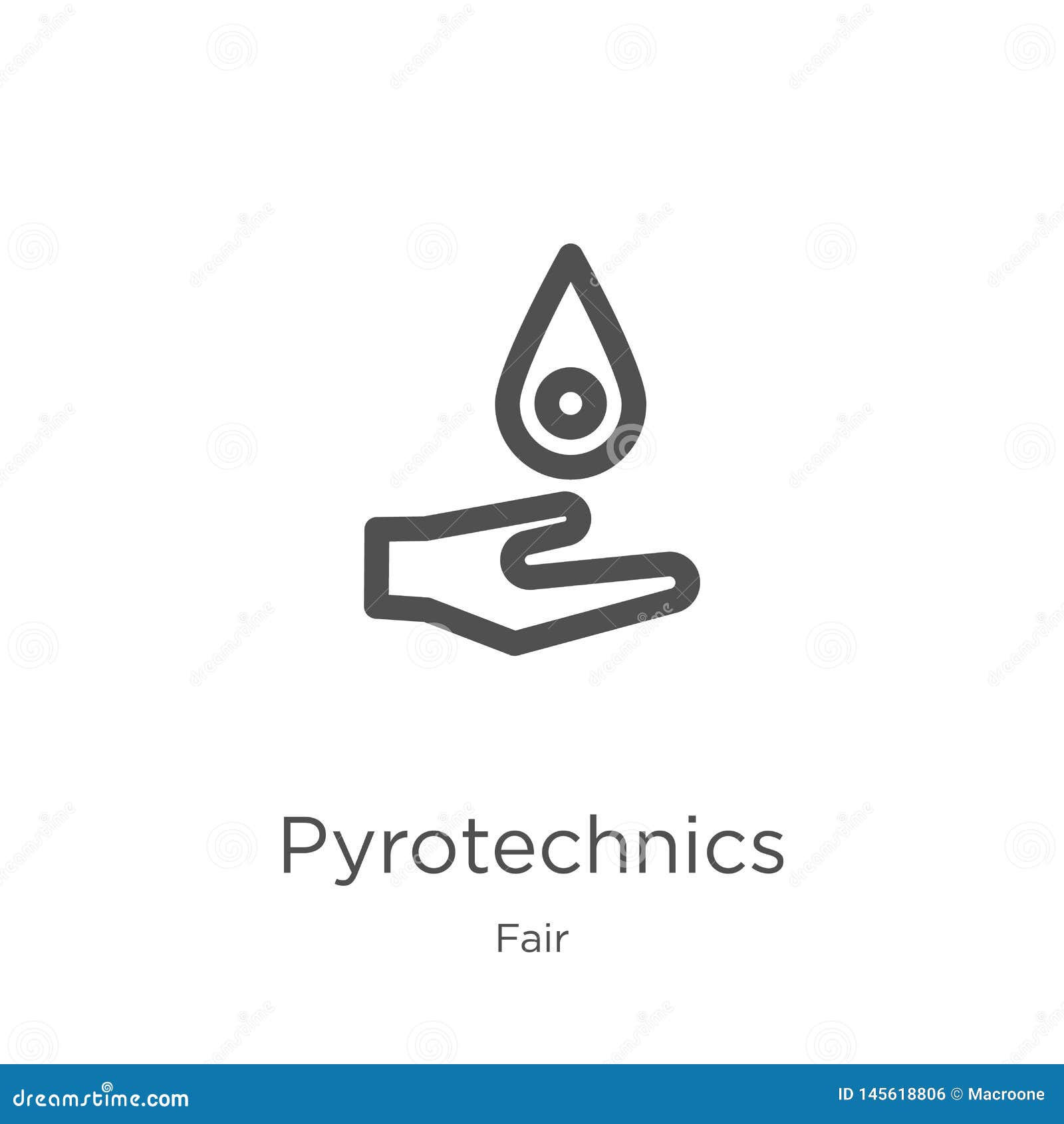 Pyrotechnics Icon Vector from Fair Collection. Thin Line Pyrotechnics ...
