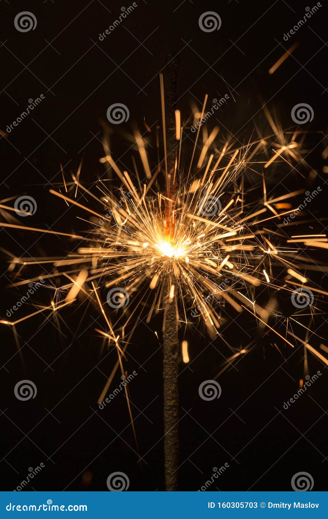 Pyrotechnics Sparks on Black Background Stock Image - Image of light ...
