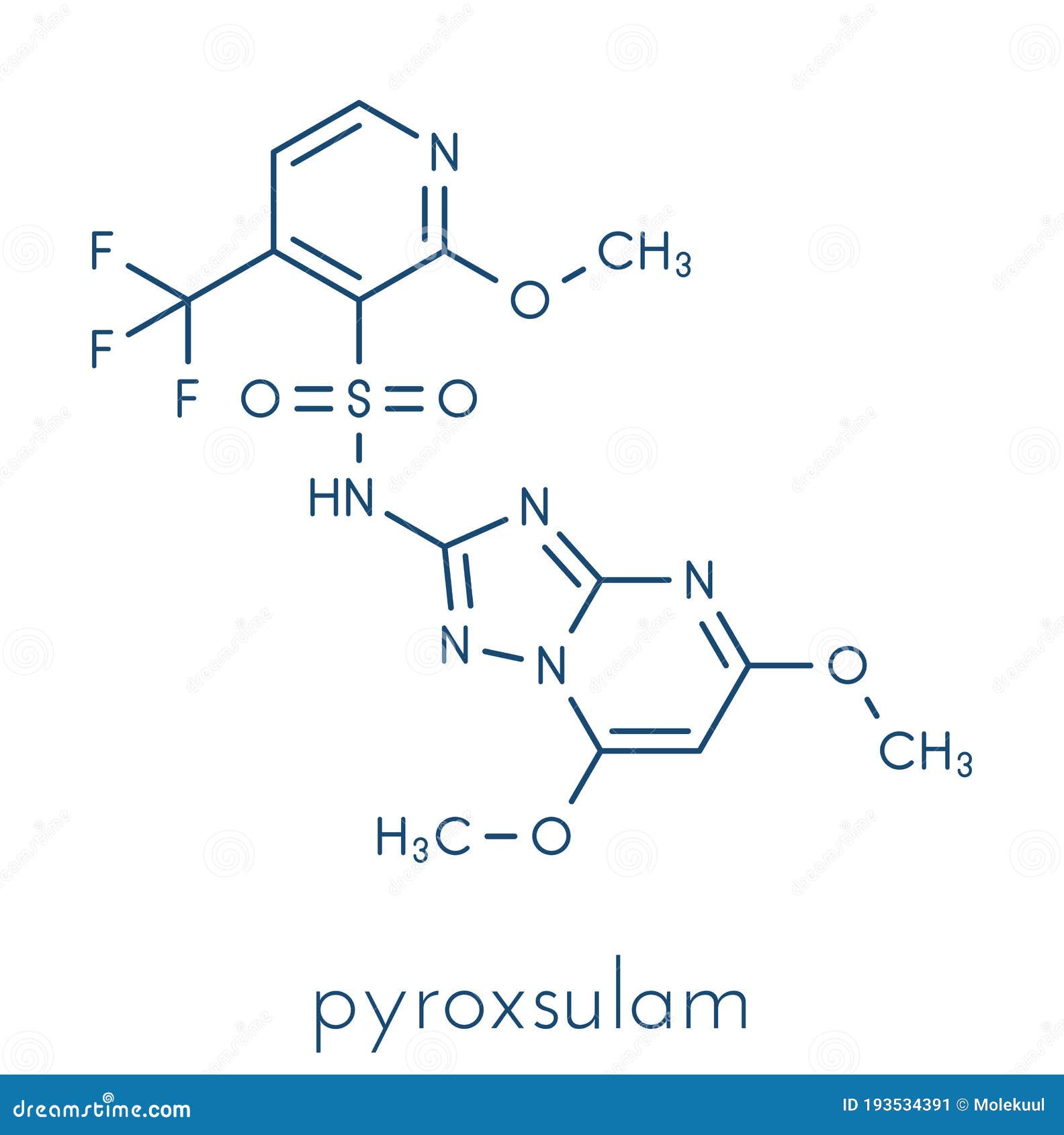 Pyroxsulam Herbicide Molecule. Skeletal Formula Stock Vector ...
