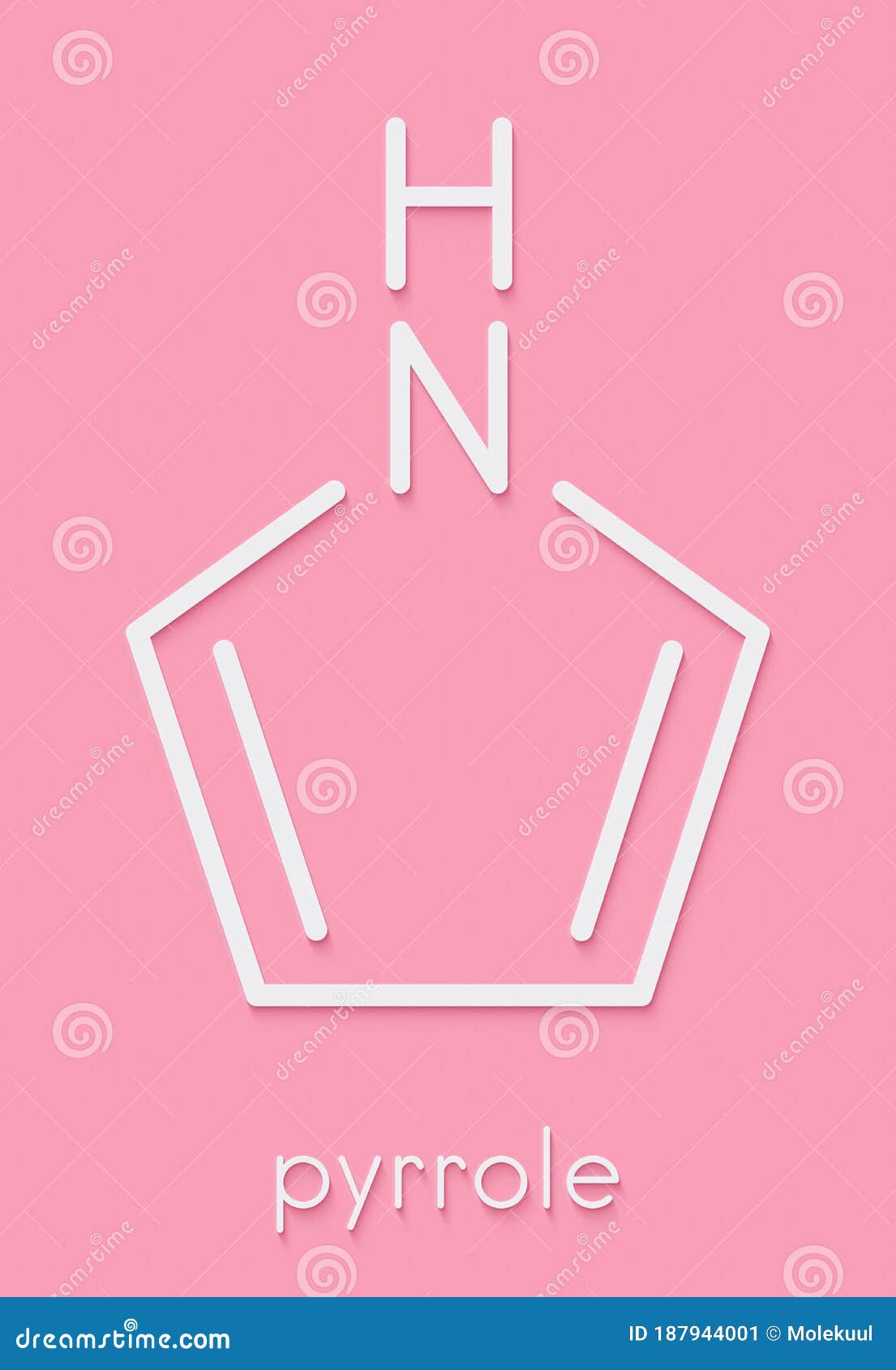 Pyrrole Heterocyclic Organic Molecule. Skeletal Formula. Stock ...
