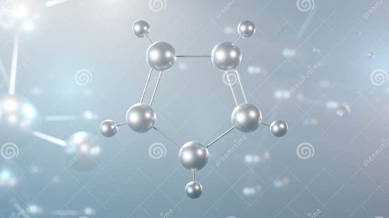 Pyrrole Molecular Structure, 3d Model Molecule, Heterocyclic Aromatic ...