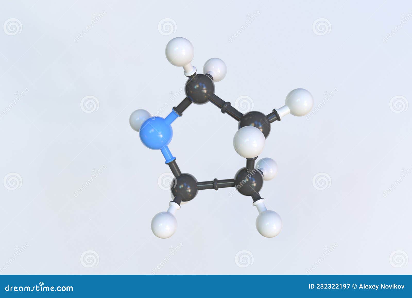 Pyrrolidine Molecule, Scientific Molecular Model, Looping 3d Animation ...