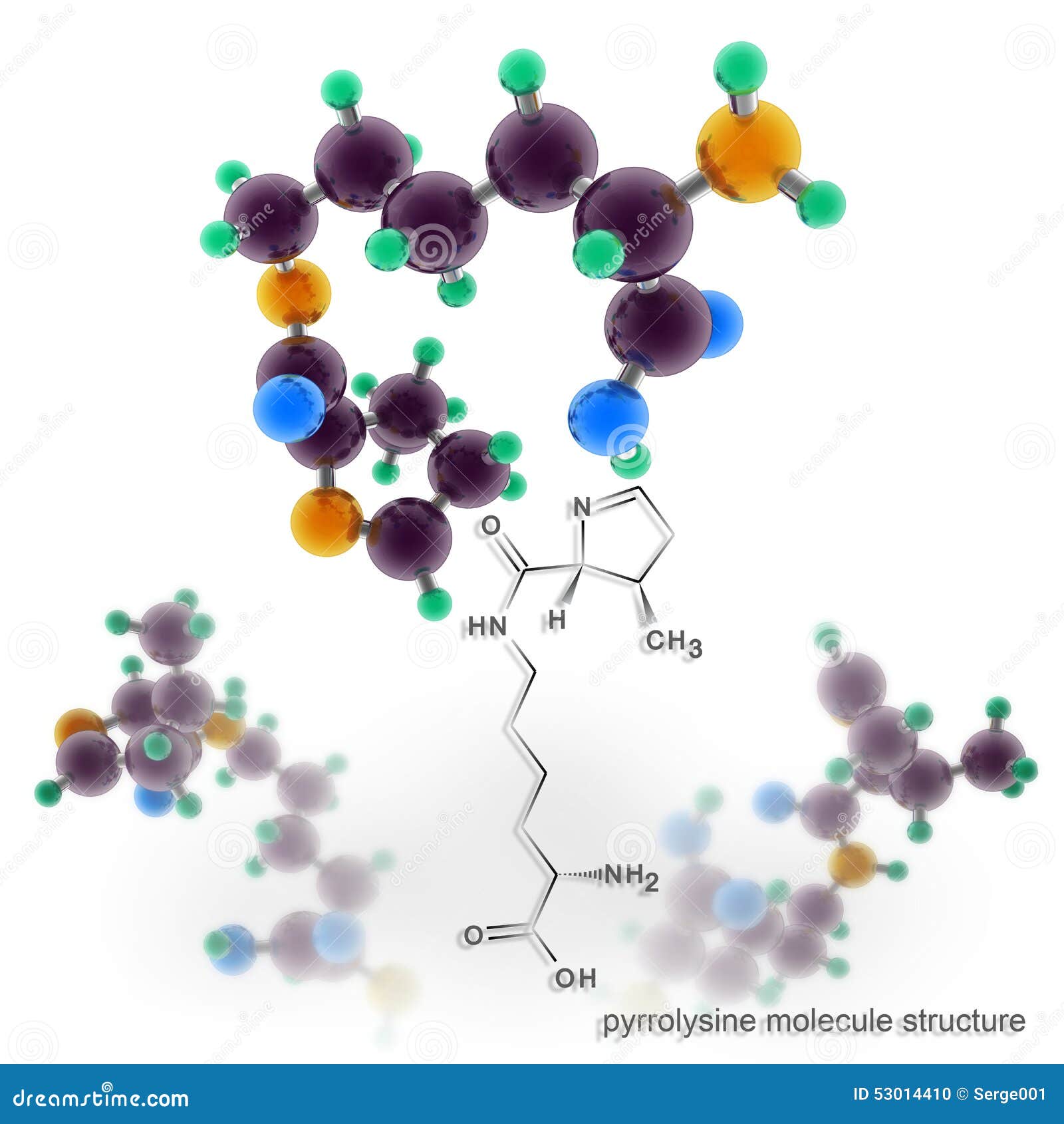 Pyrrolysine Molecule Structure Stock Illustration - Illustration of ...