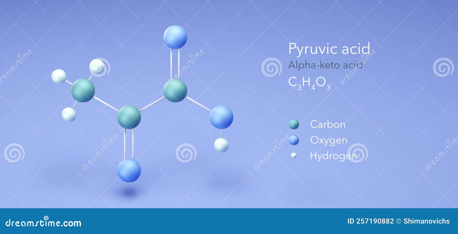 Pyruvic Acid, Molecular Structures, Alpha-keto Acid, 3d Model ...