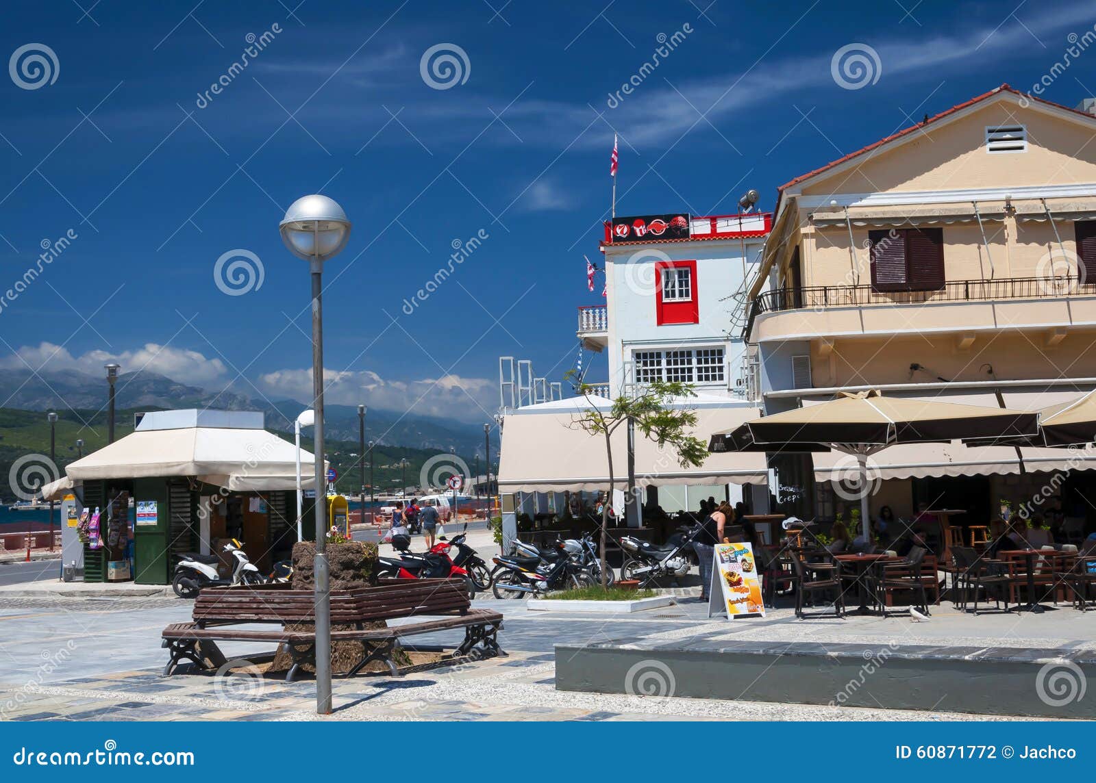 Pythagoras Square in Samos Town. Greece Editorial Photography - Image ...