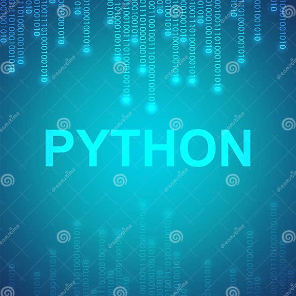 Python Binary Code Python Language Software Coding Stock Vector Illustration Of Script 