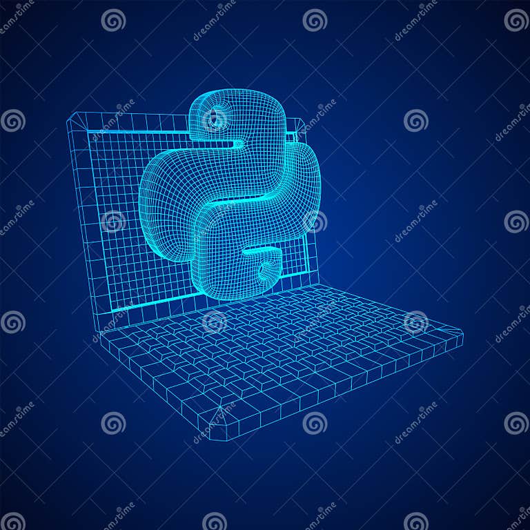 Python code language sign stock vector. Illustration of connection ...